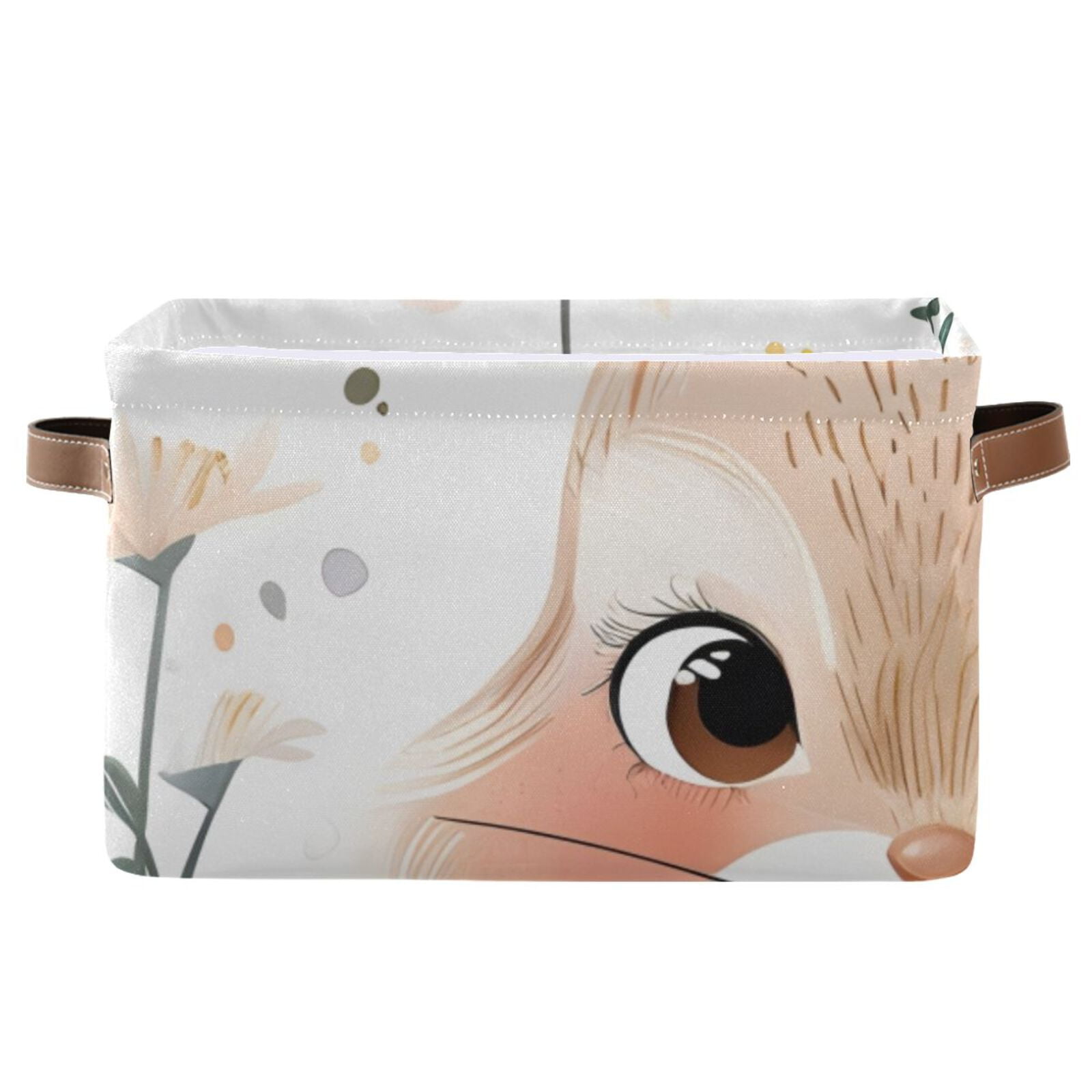 Rabbit Cartoon Bunny Flowers Storage Bins Baskets With Handles Storage ...