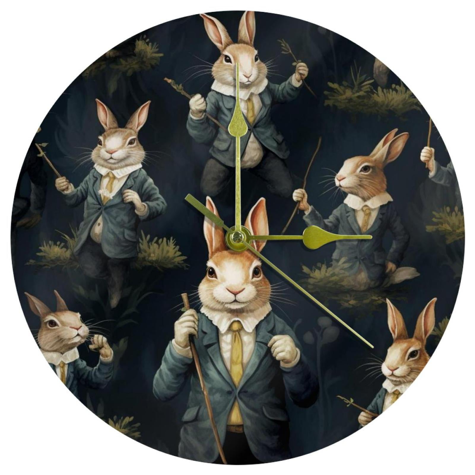 Rabbit Circular Acrylic Wall Clock - Elegant Timepiece for Home Decor ...