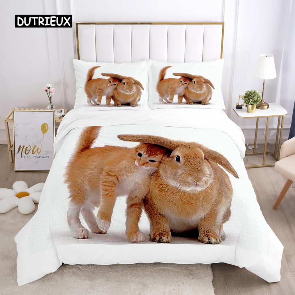 Rabbit Comforter Duvet Cover Set Lovely Little Rabbit r Bedding Set for ...