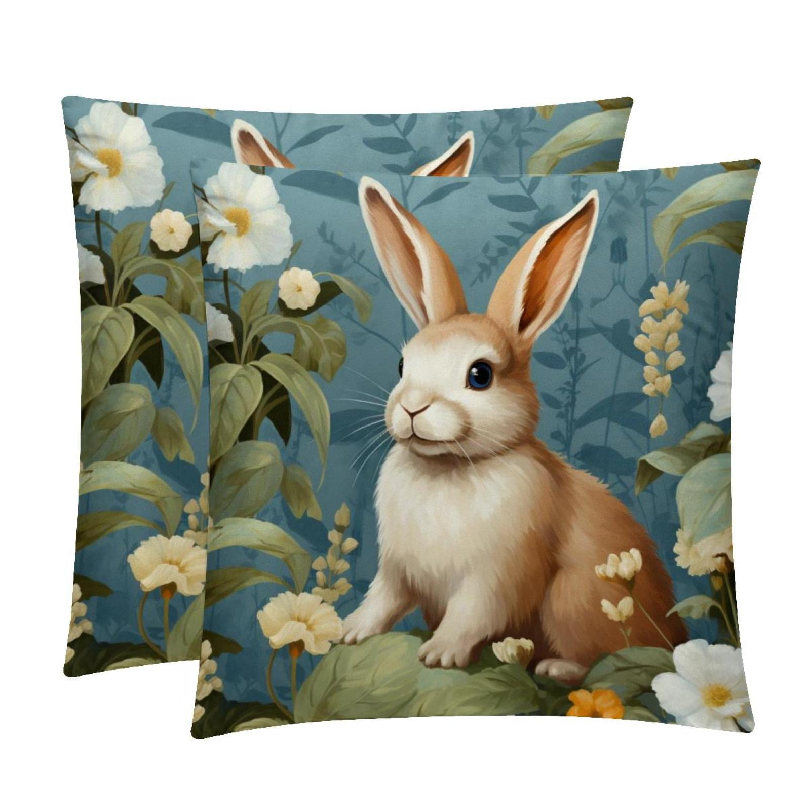 Rabbit Covers with Unique Patterns, Set of 2 Decorative Throw Pillow ...