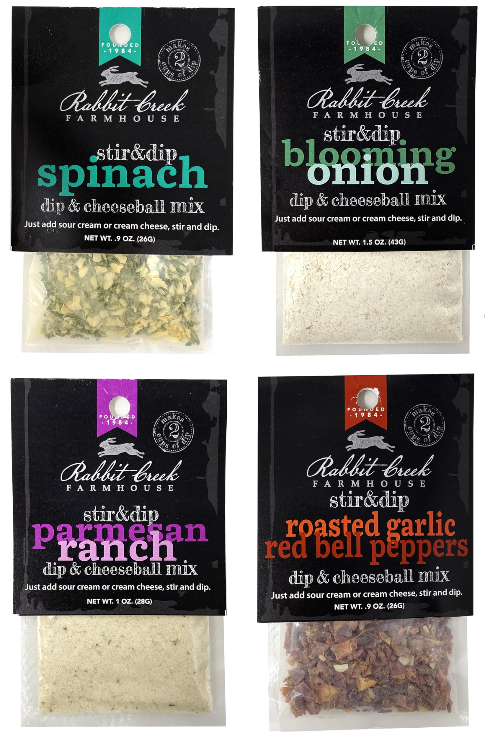 Rabbit Creek 4 Pack CCF19 Dip Variety - Just Add Sour Cream - Seasoning ...