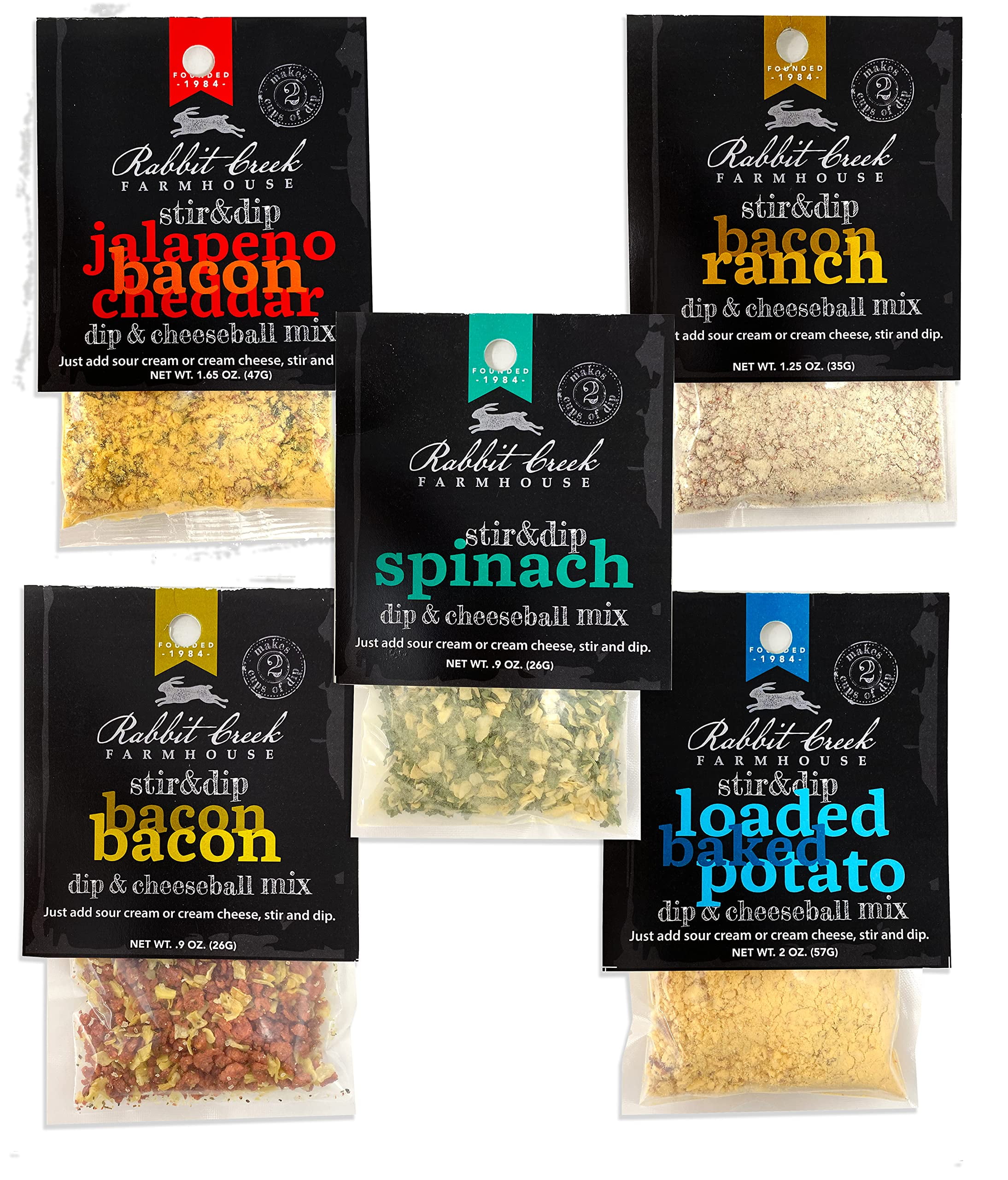 Rabbit Creek MQH2 5 Pack Dip Variety - Just Add Sour Cream - Seasoning ...
