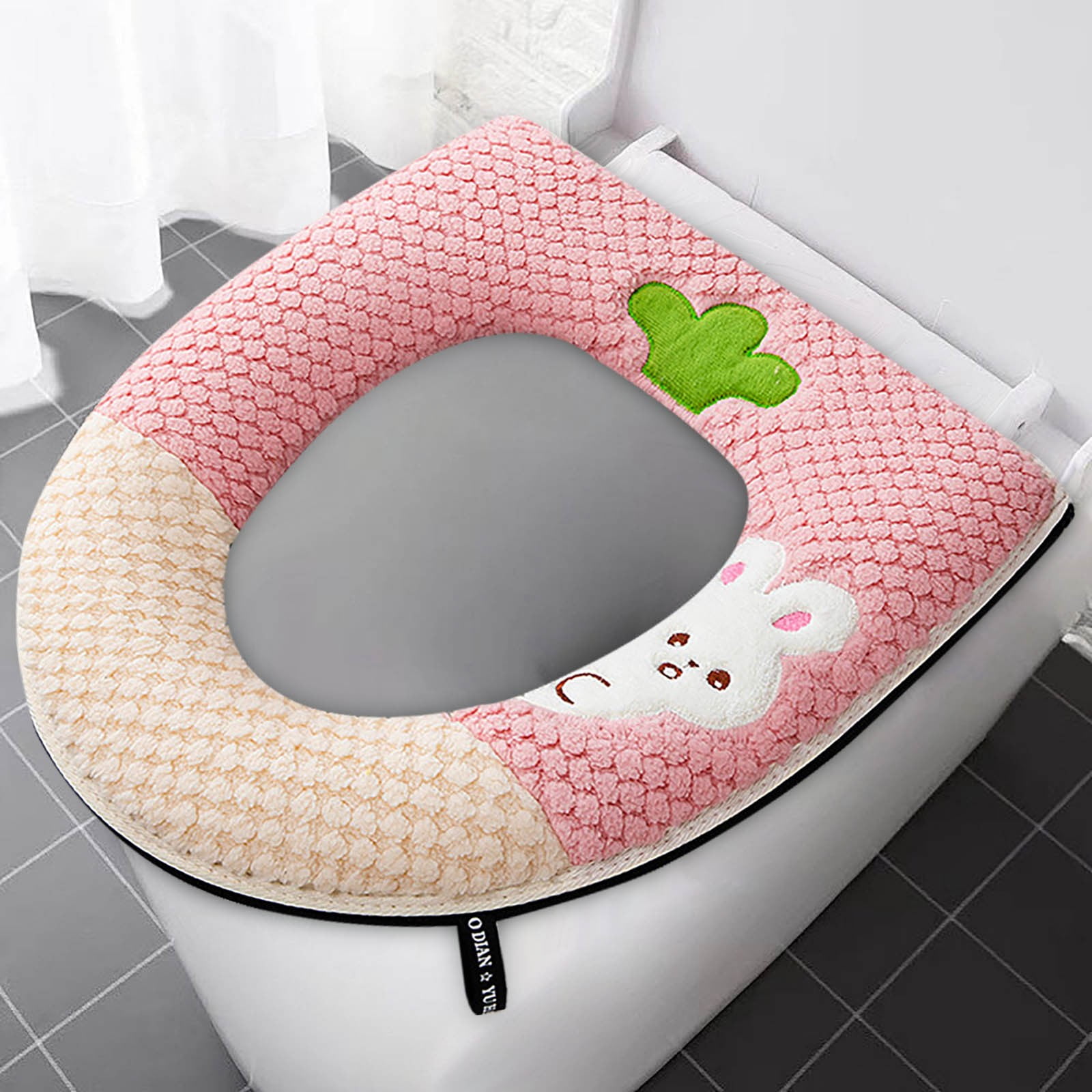 Rabbit-Design Toilet Seat Cushion – Adhesive Buckle & Handle Non-Slip ...