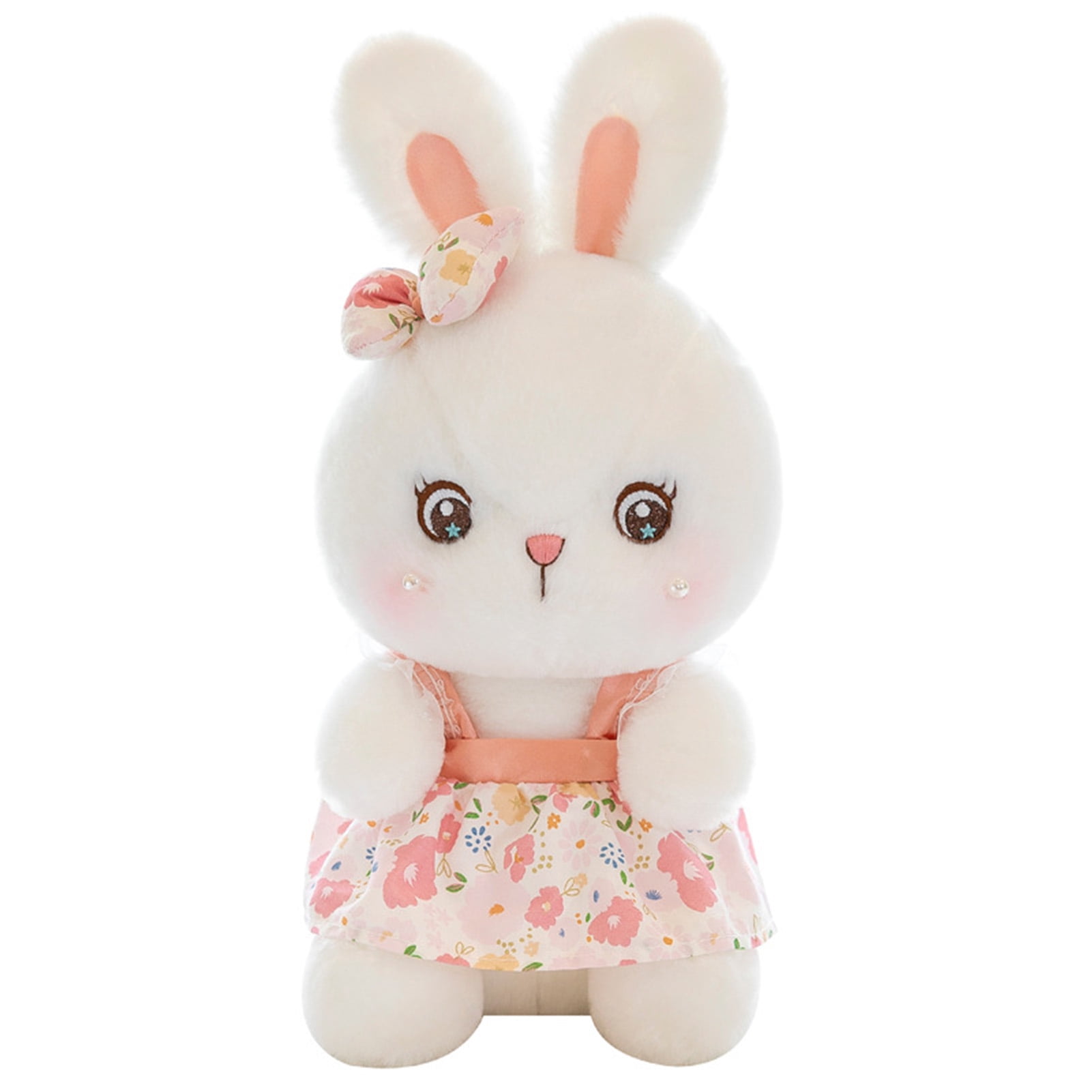 Rabbit Doll Toy - Fully Filled, Cute Floral Dress, Bunny Doll Plushie ...