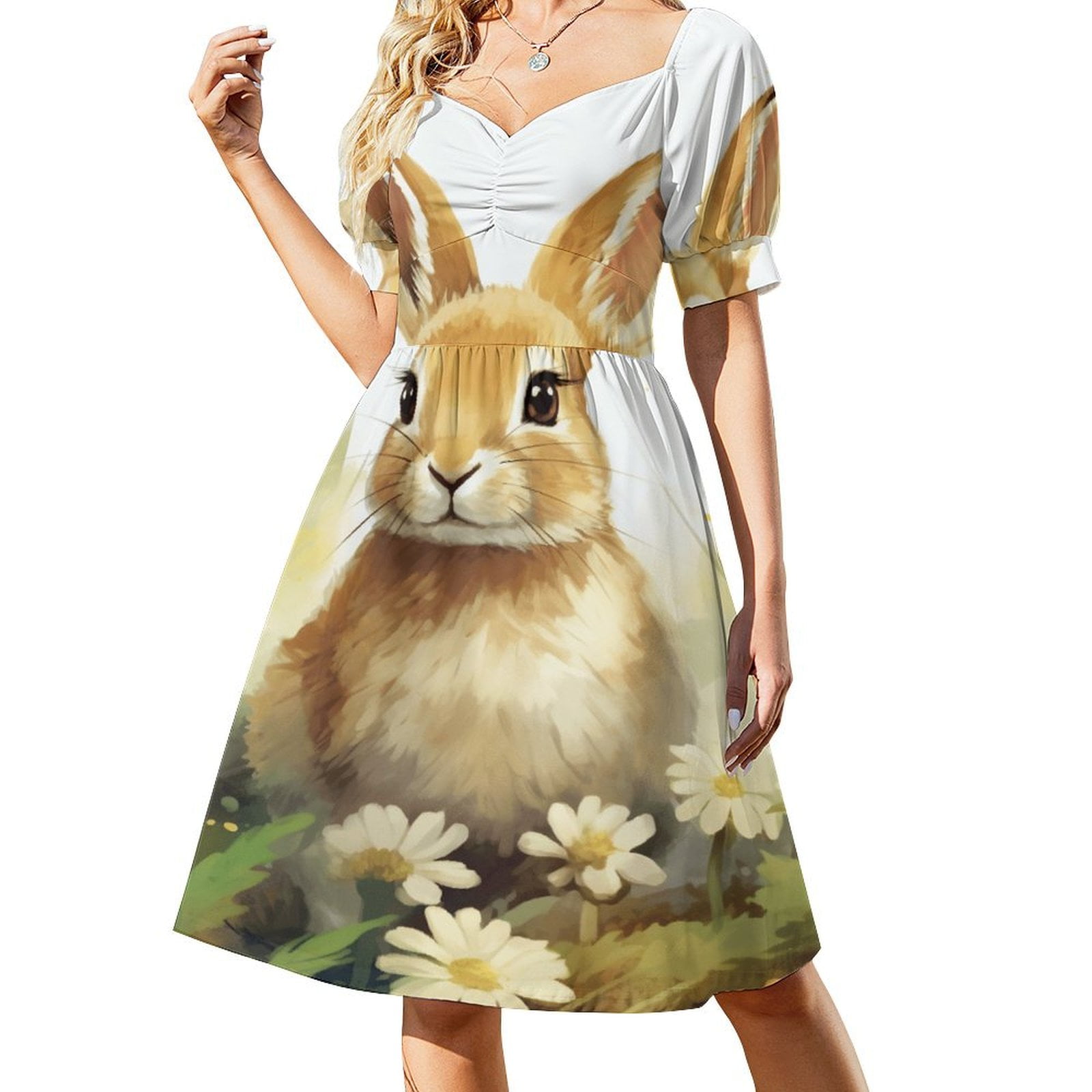 Rabbit Dress Elegant Dresses Plus Sizes Dress Summer 2025 Women Long ...