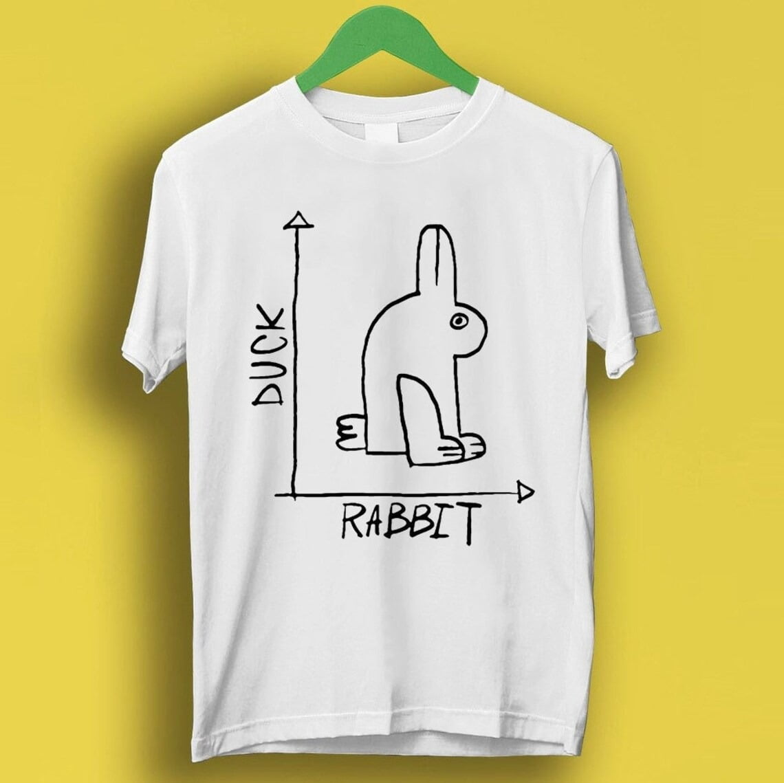 Rabbit Duck Drawing Meme Gift Funny Tee Style Unisex Gamer Cult Music T ...