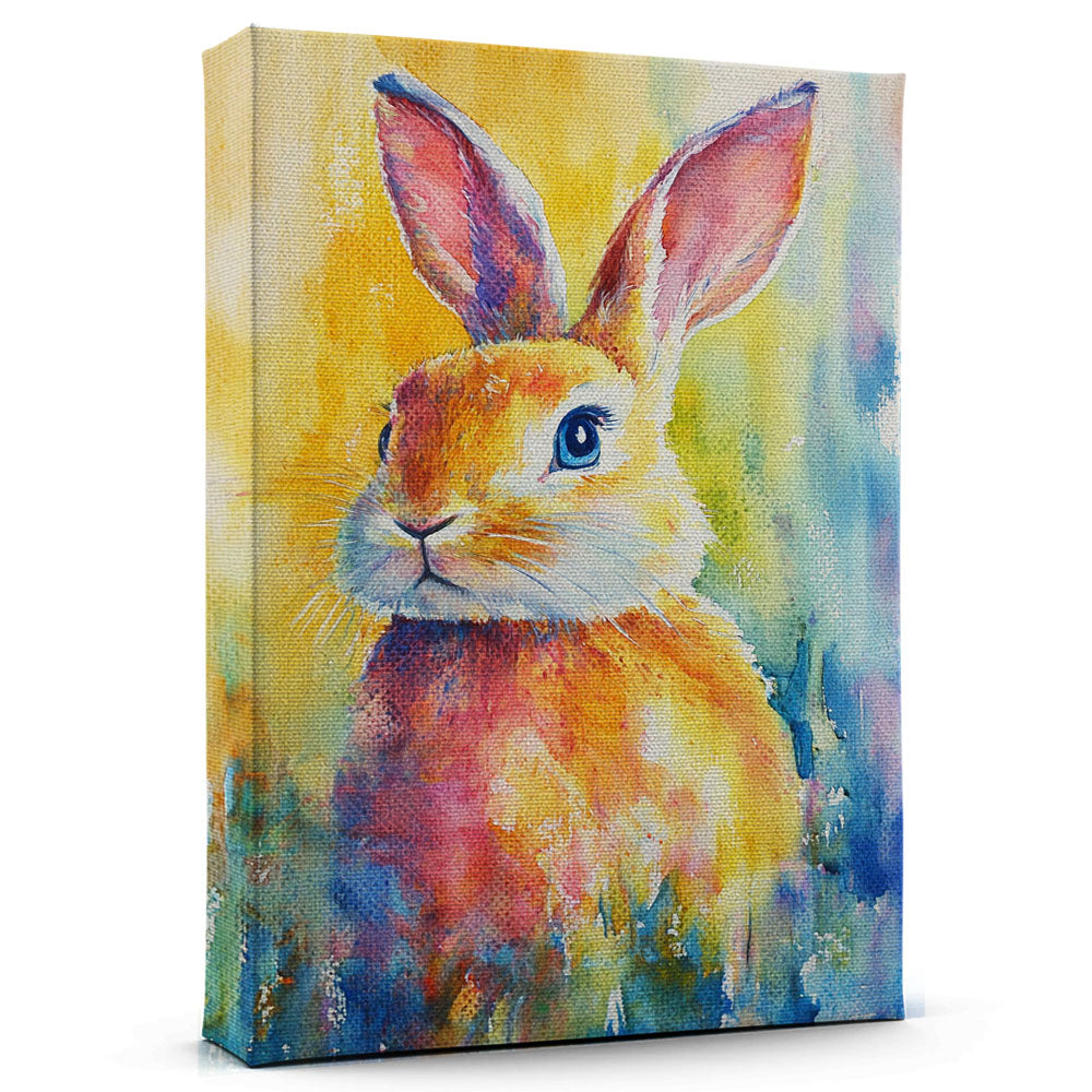 Rabbit Dutch Canvas Wall Art Decor, Colorful Rabbit Dutch Art Decor for ...