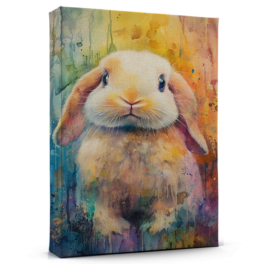 Rabbit Dutch Mini Lop Canvas Wall Art Animal Decor, Rabbit Dutch Mini ...