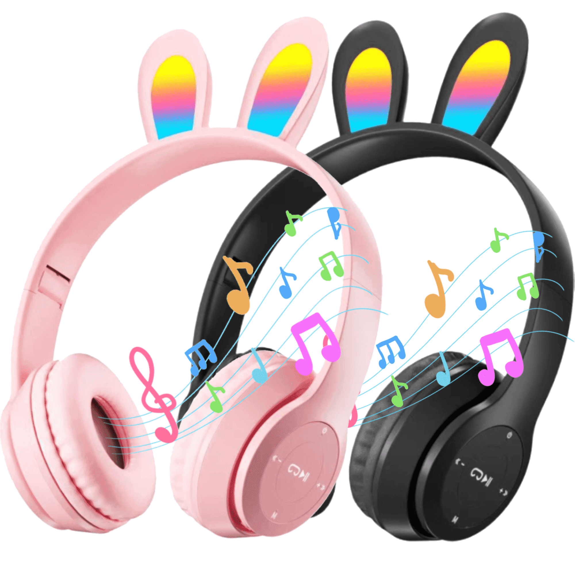 Wireless Headphones for Kids,2 Pack Rabbit Ear Bluetooth Over Ear ...
