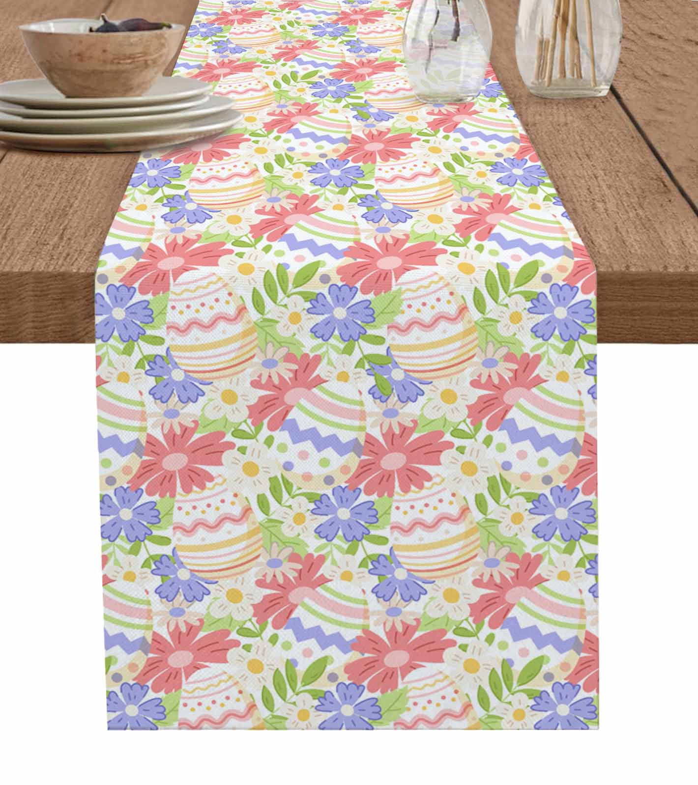Rabbit Easter Flower Egg Table Runner ration Home r Dinner Table ration ...