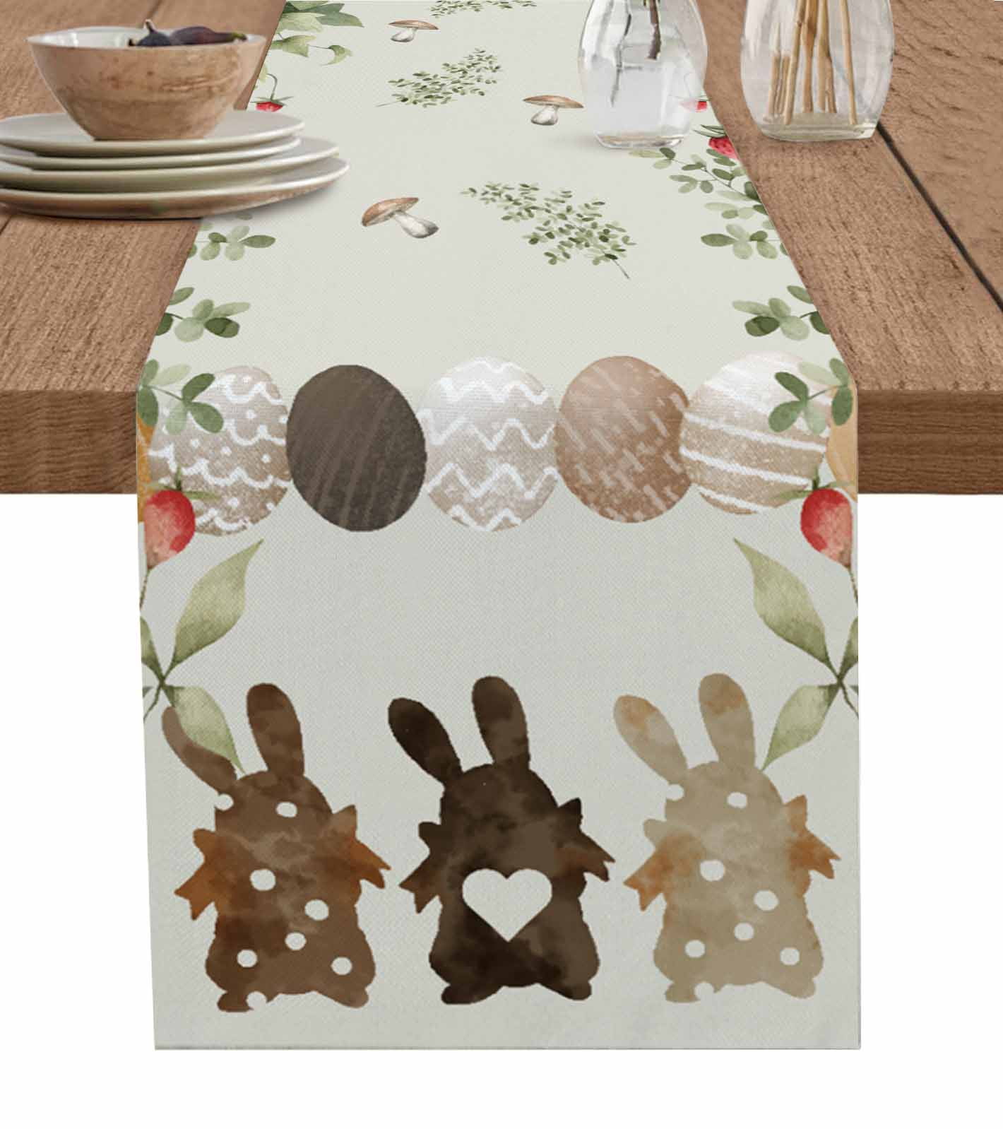 Rabbit Easter Flower Egg Table Runner ration Home r Dinner Table ration ...