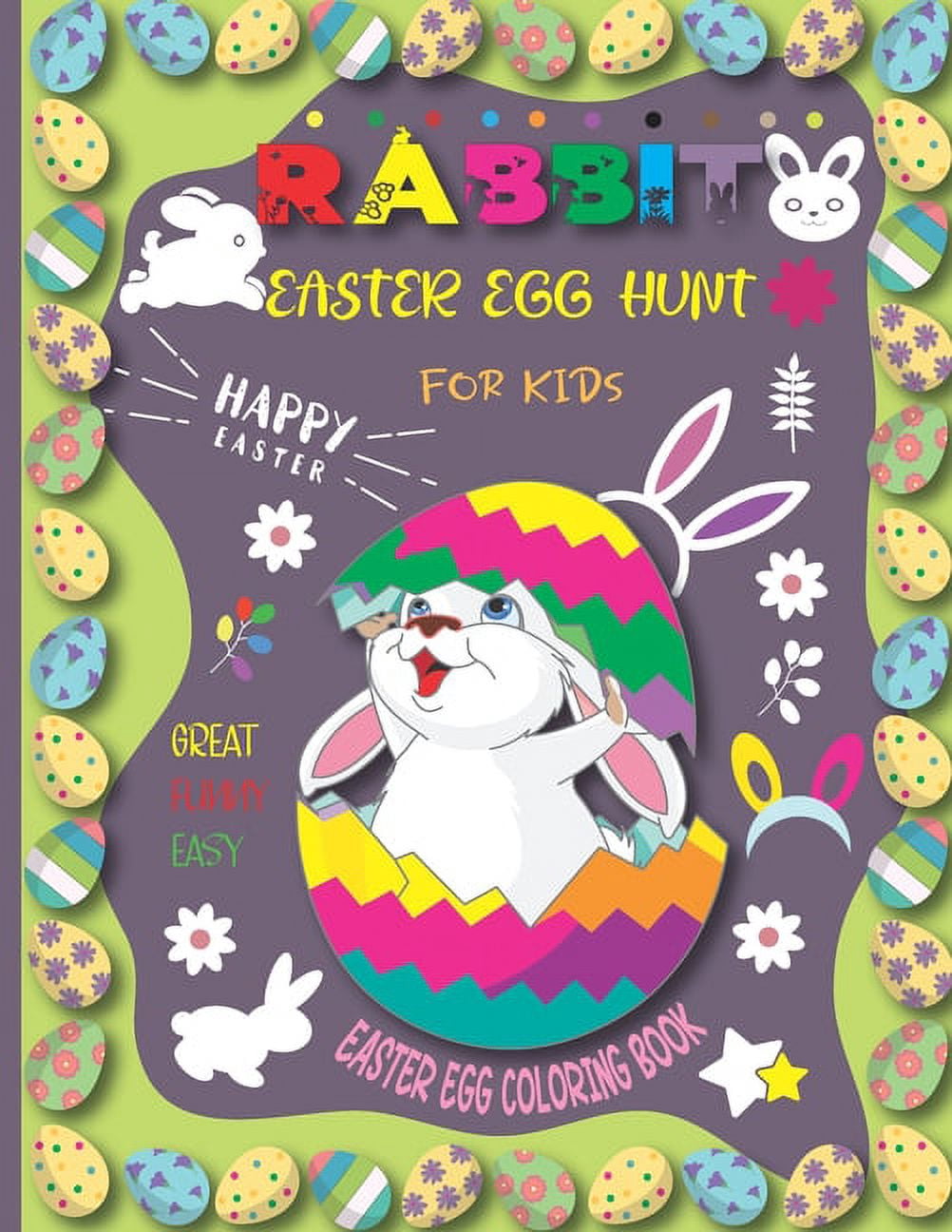 Rabbit Easter egg hunt: Easter Coloring Book for Kids, Fun Children's ...