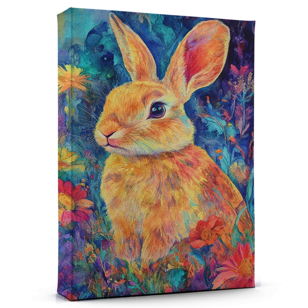 Rabbit Eastern Cottontail Canvas, Colorful Rabbit Eastern Cottontail ...