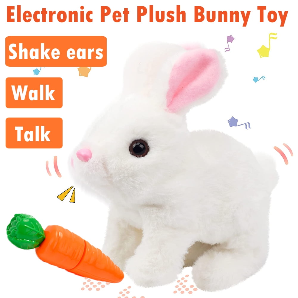 Rabbit Electronic Plush Bunny Toy Walk Shaking Ear - Walmart.com