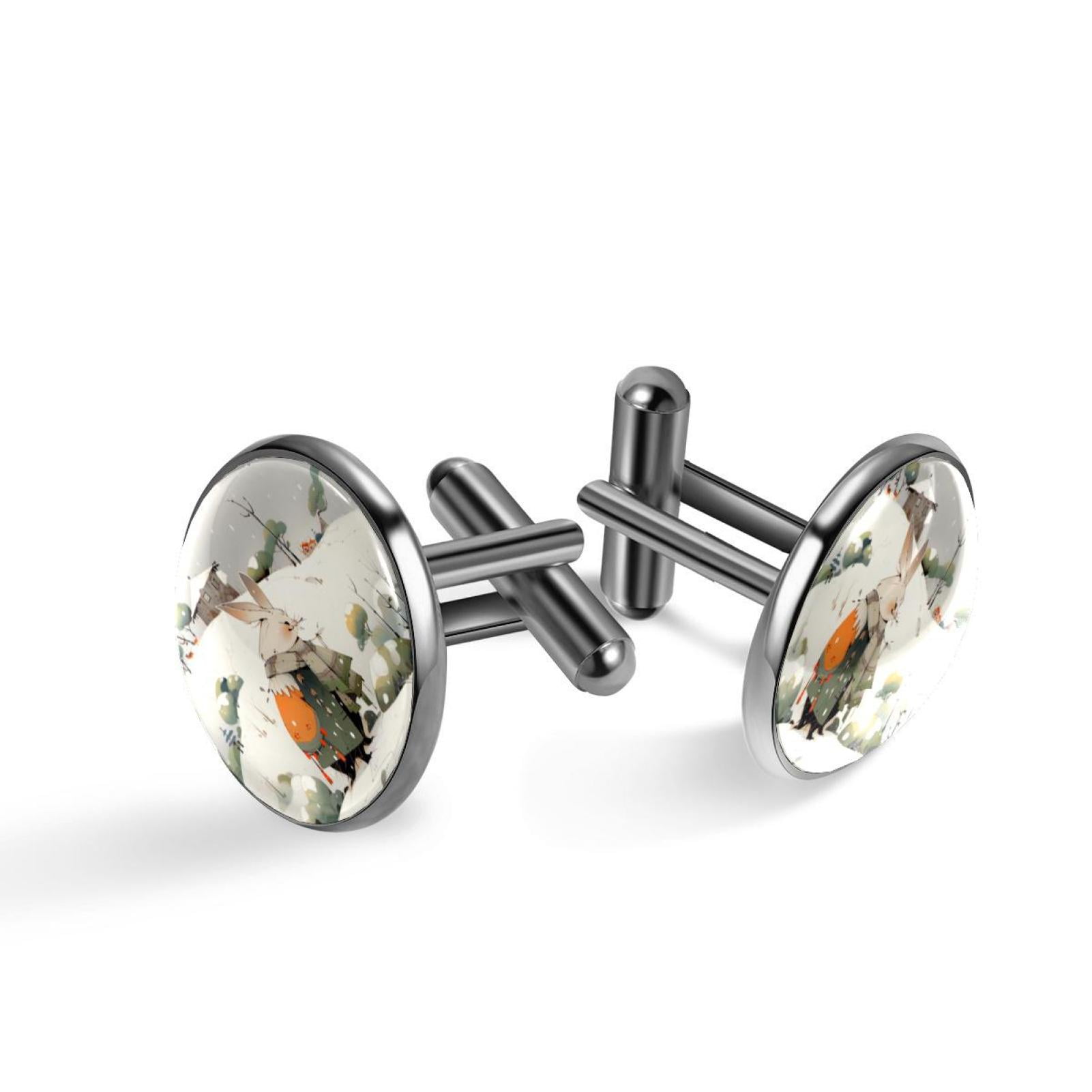 Rabbit Elegant Stainless Steel Cuff Links Set for Formal Attire and ...