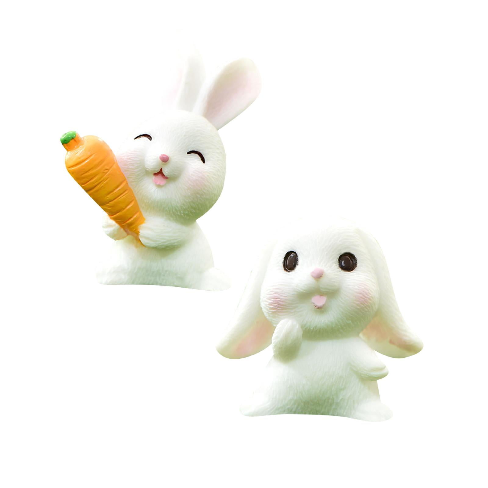 Rabbit Figures Cake Topper, Easter Mini Bunny Cupcake Toppers ...