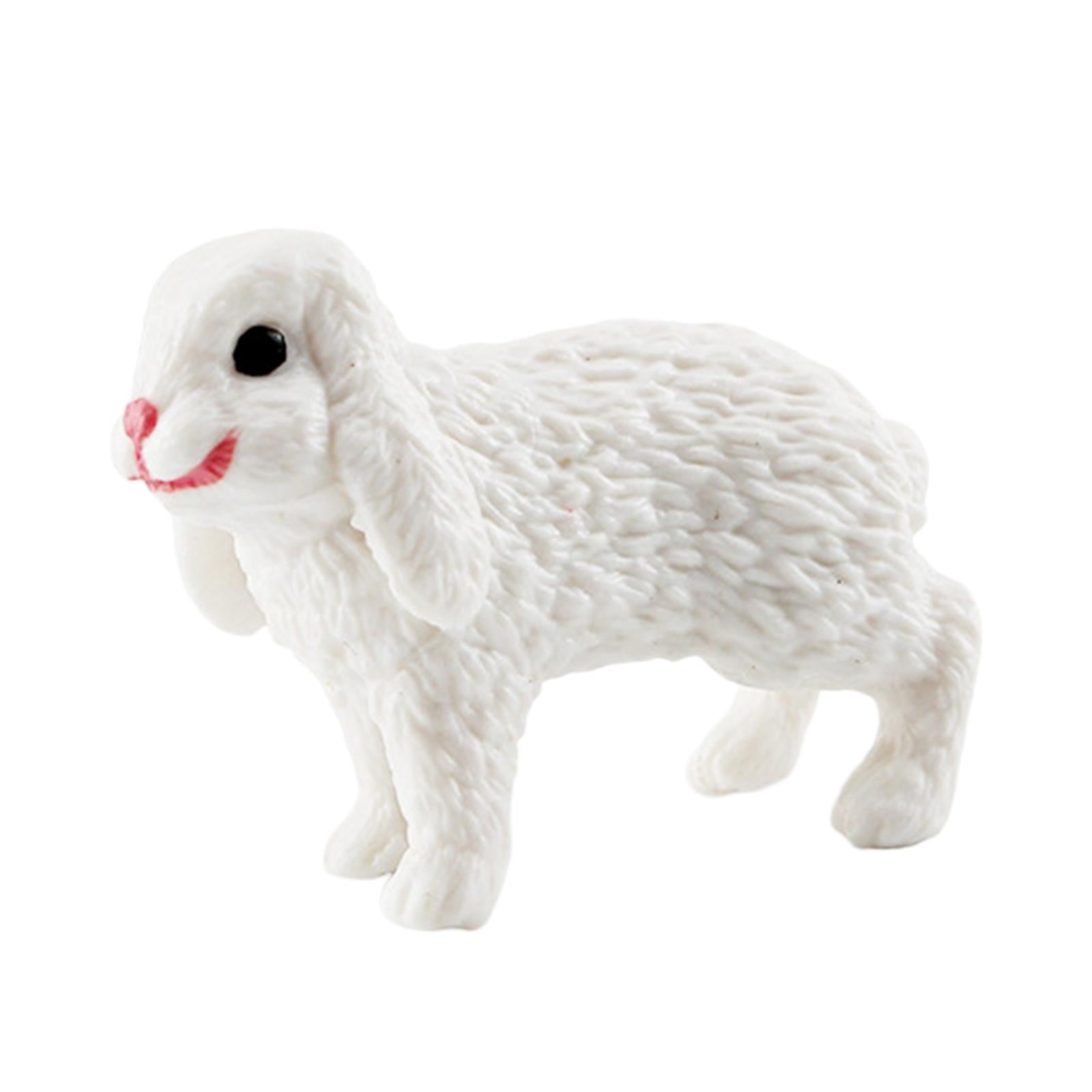 Rabbit Figurines Bunny Animal Figures Kids Children Rabbit Playset ...