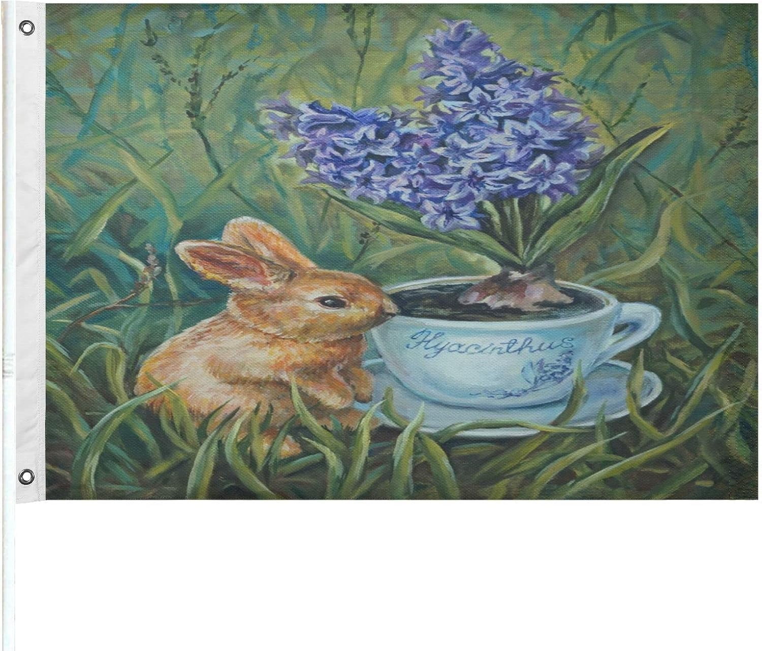 Rabbit Flag Outdoor Garden Flag for Outside Funny Flags with Vibrant ...