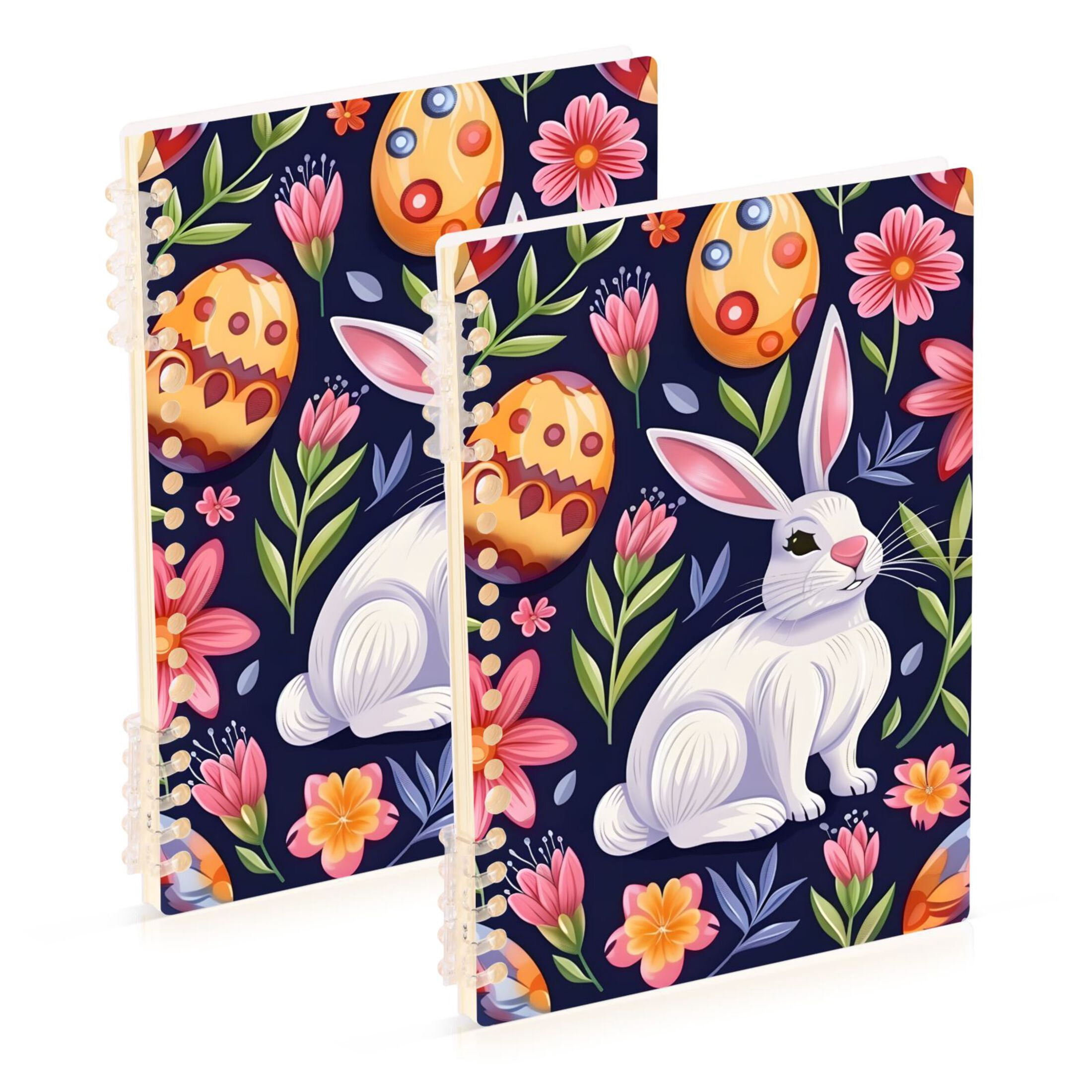 Rabbit Flowers Easter Eggs Ring Binder Notebook Journey Note Diary ...