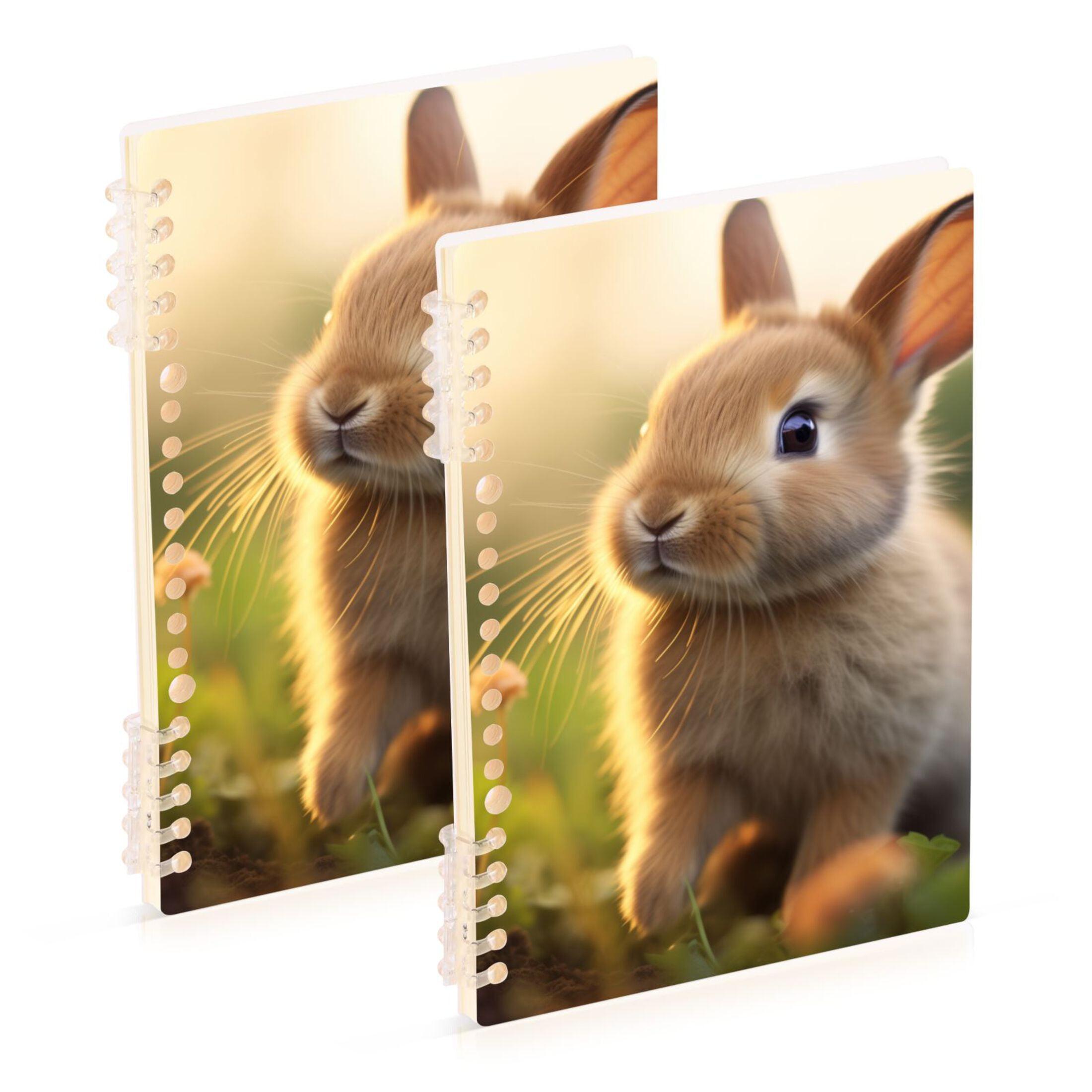 Rabbit Flowers Grassland Ring Binder Notebook Journey Note Diary ...