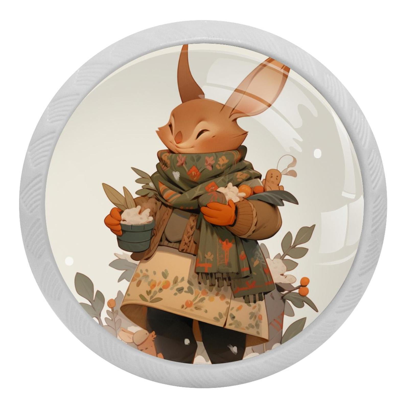 Rabbit Fluorescent Drawer Pulls: Round 4-Pack of Glow-in-the-Dark Knobs ...