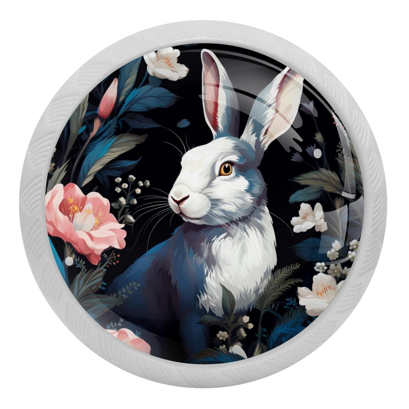 Rabbit Fluorescent Drawer Pulls: Round 4-Pack with Glow-in-the-Dark ...