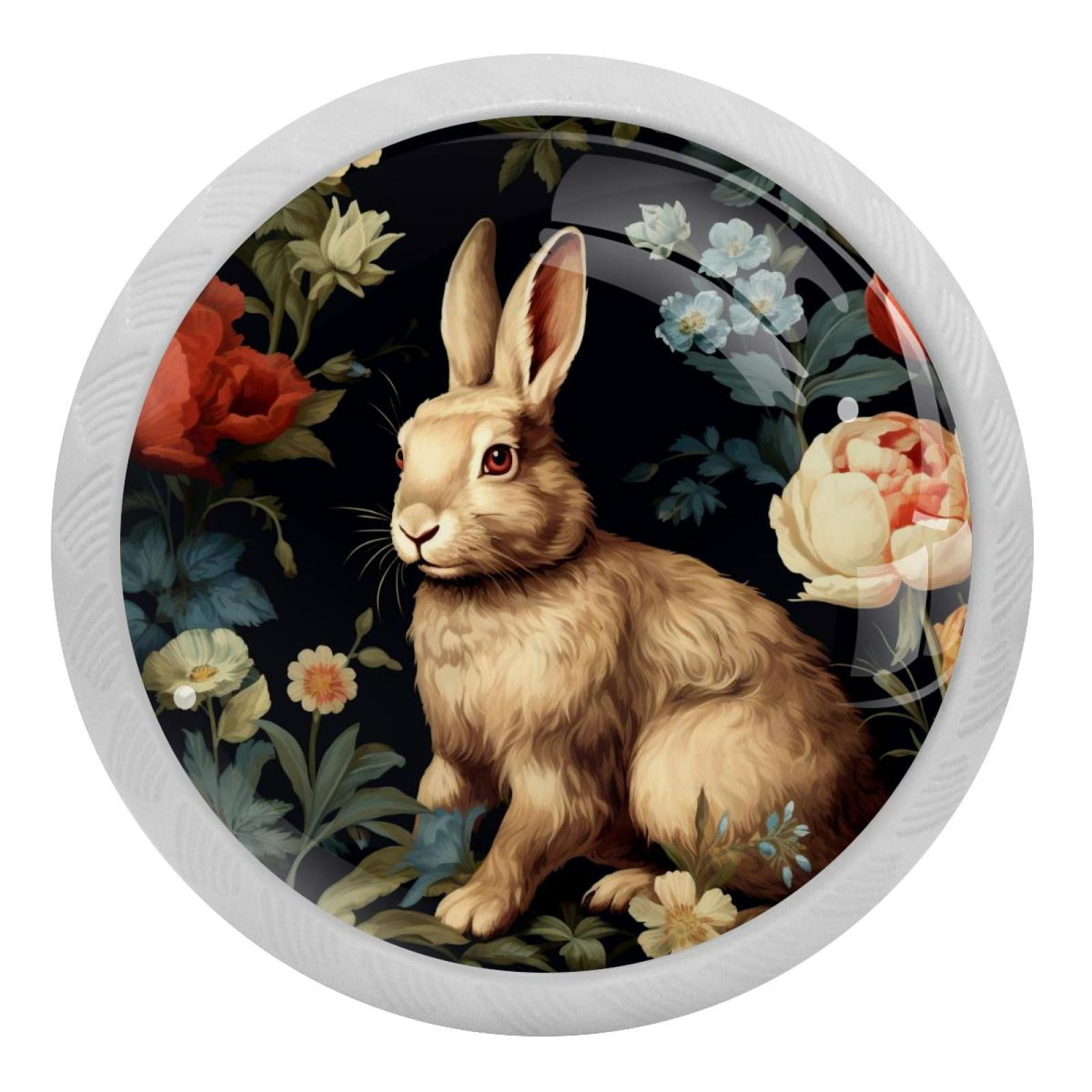 Rabbit Fluorescent Drawer Pulls with Screws - Round 4-Pack: Glow-in-the ...