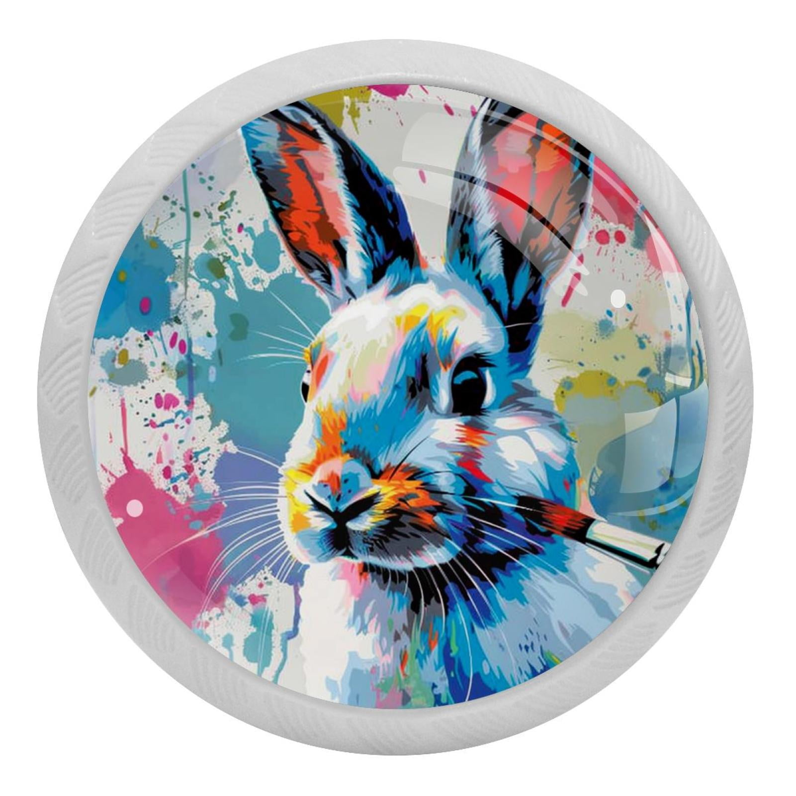 Rabbit Fluorescent Drawer Pulls with Screws: Round 4-Pack, Glow-in-the ...