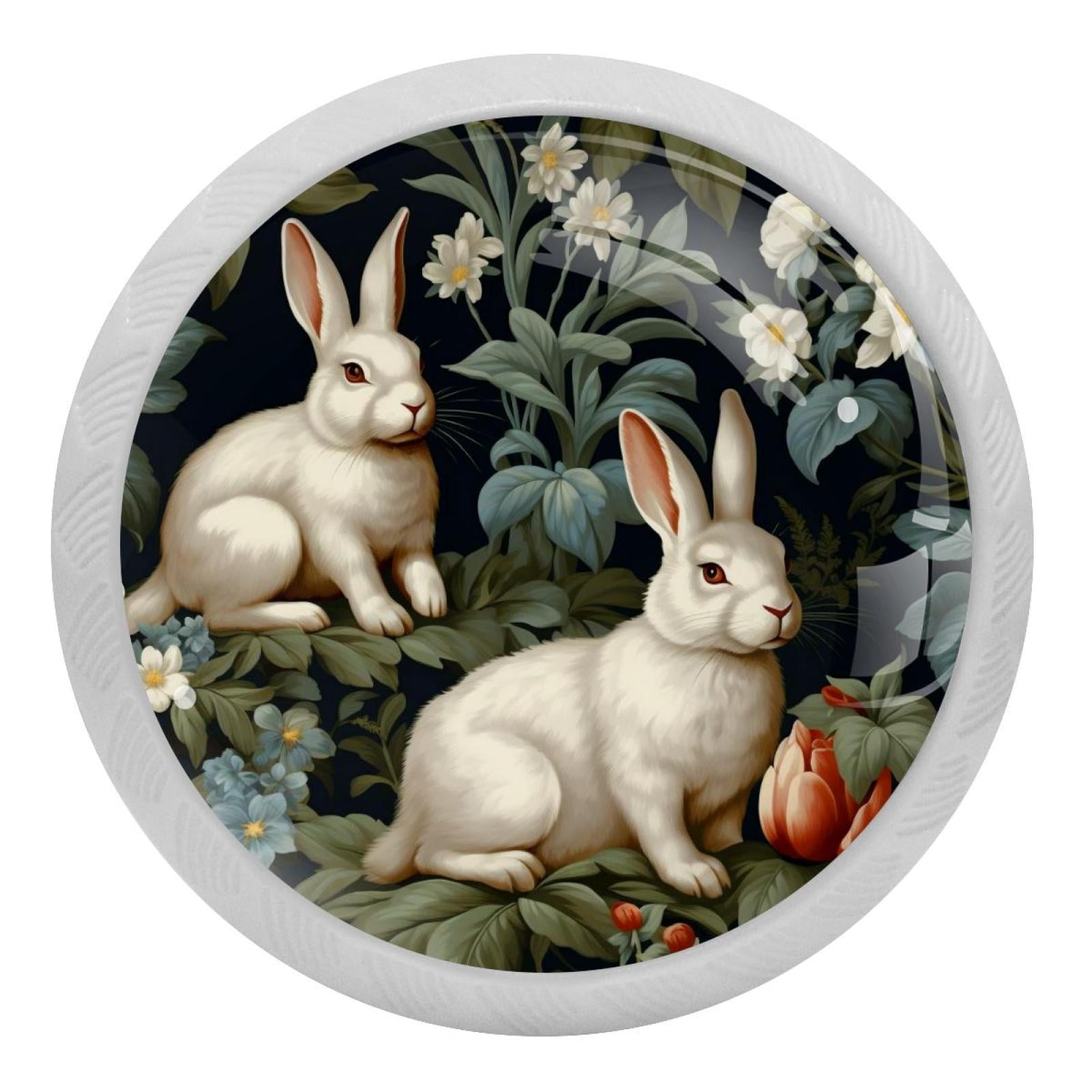 Rabbit Fluorescent Drawer Pulls with Screws: Round 4-Pack, Glow-in-the ...