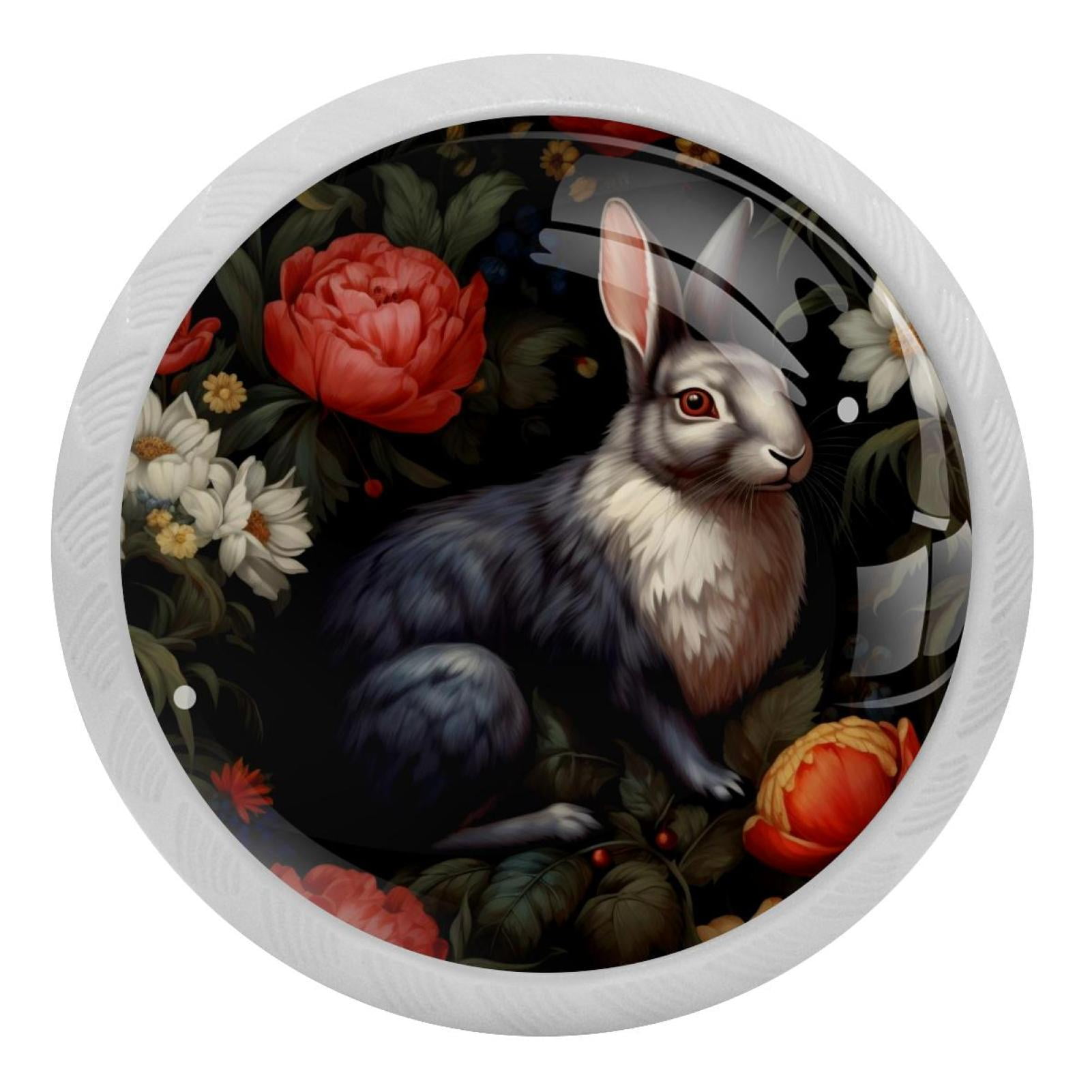 Rabbit Fluorescent Drawer Pulls with Screws: Round 4-Pack, Glow-in-the ...