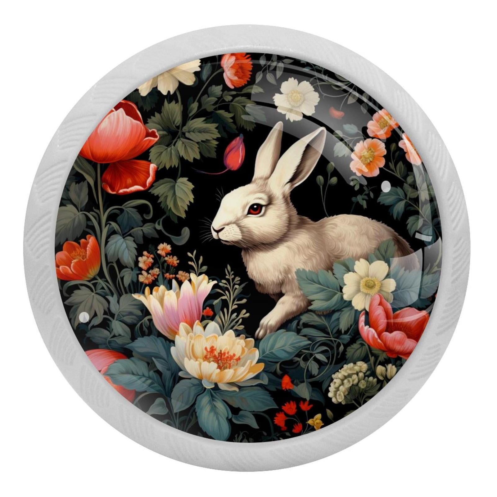 Rabbit Fluorescent Drawer Pulls with Screws – Round 4-Pack, Glow-in-the ...