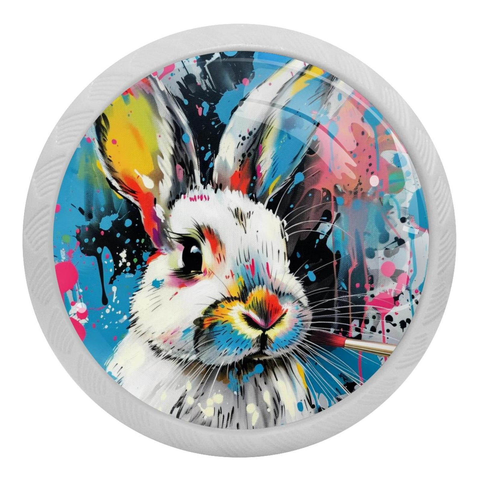 Rabbit Fluorescent Drawer Pulls with Screws - Round 4-Pack - Glow-in ...