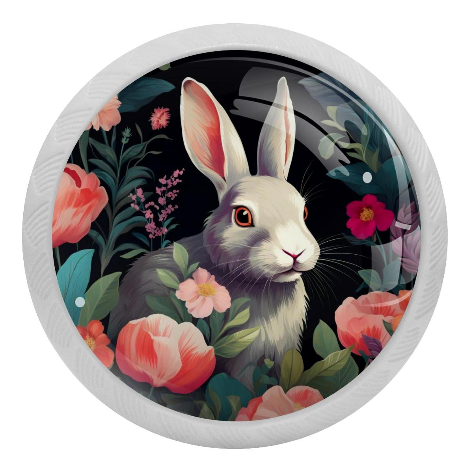 Rabbit Fluorescent Drawer Pulls with Screws: Round 4-Pack, Glow-in-the ...