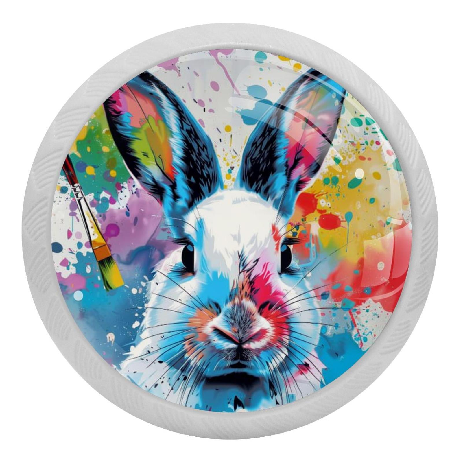 Rabbit Fluorescent Drawer Pulls with Screws: Round 4-Pack, Glow-in-the ...