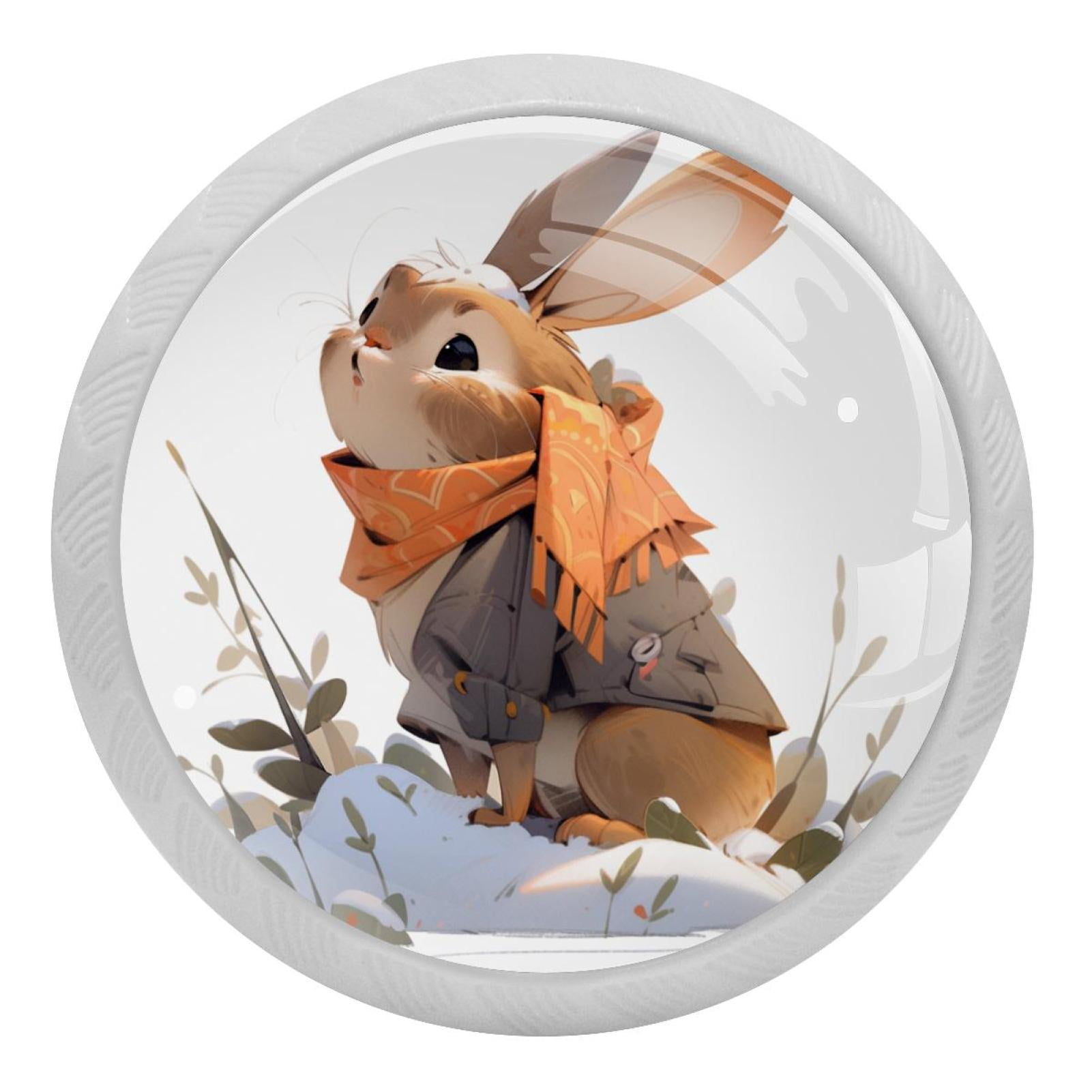 Rabbit Fluorescent Drawer Pulls with Screws: Round 4-Pack, Glow-in-the ...