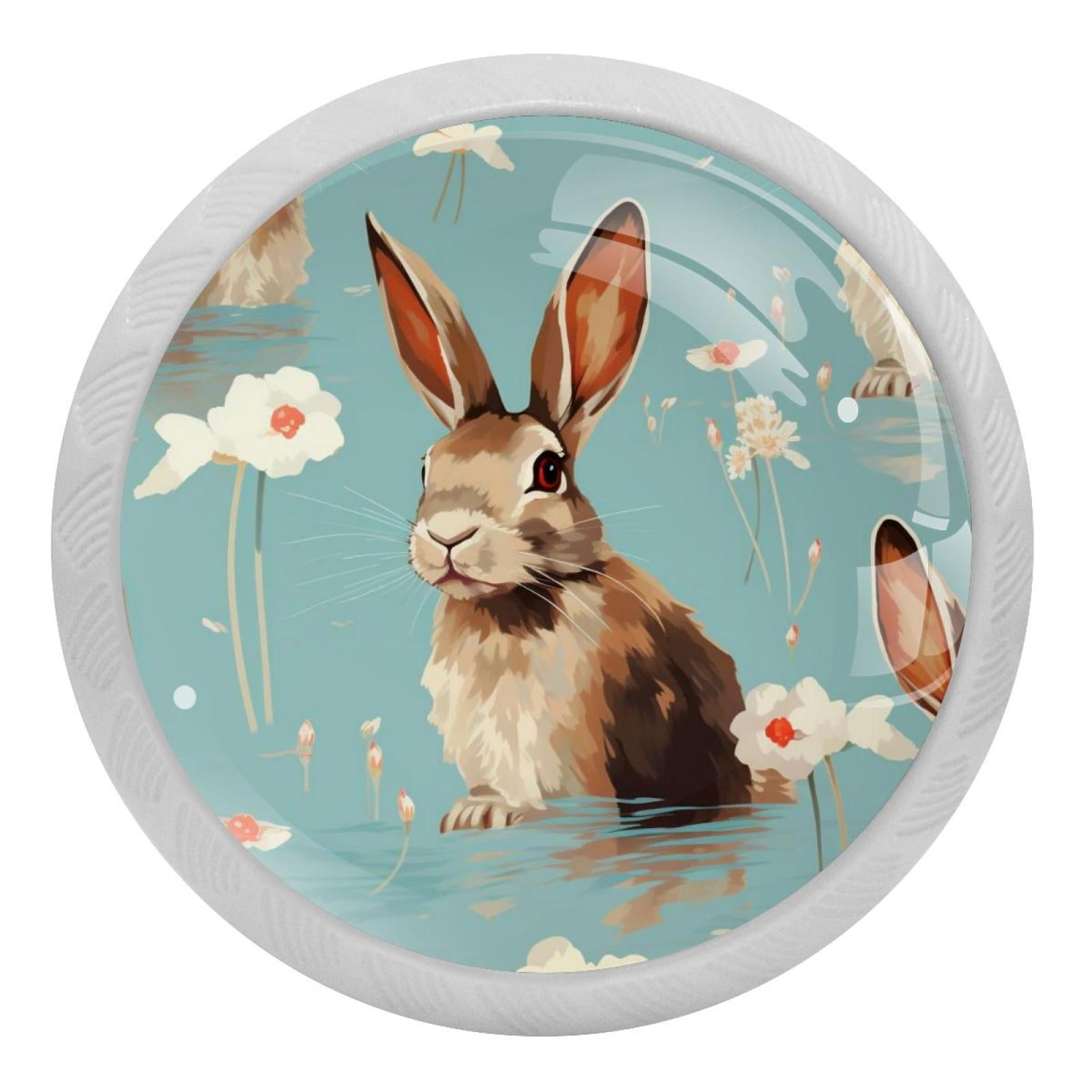 Rabbit Fluorescent Drawer Pulls with Screws - Round 4-Pack Glow-in-the ...