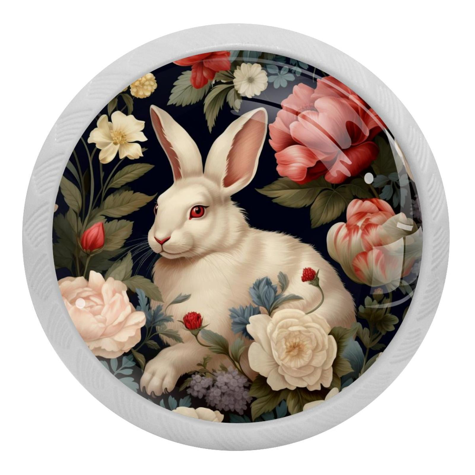 Rabbit Fluorescent Drawer Pulls with Screws: Round 4-Pack Glow-in-the ...