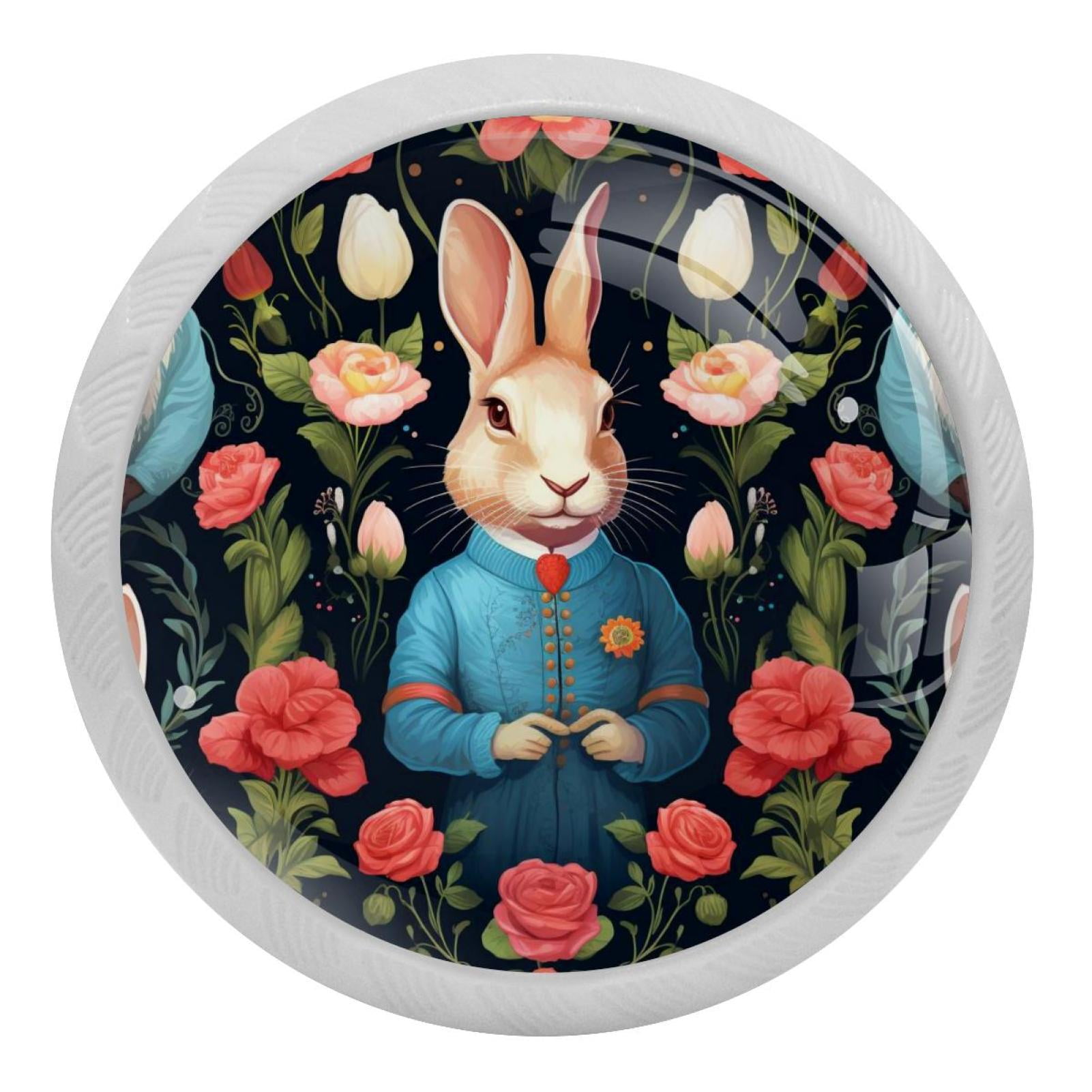 Rabbit Fluorescent Drawer Pulls with Screws: Round 4-Pack, Glow-in-the ...