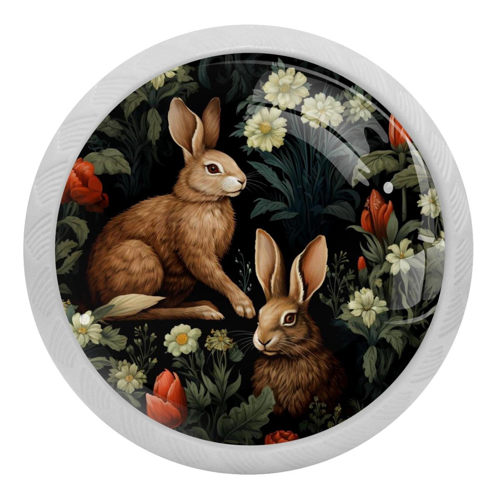 Rabbit Fluorescent Drawer Pulls with Screws: Round 4-Pack, Glow-in-the ...