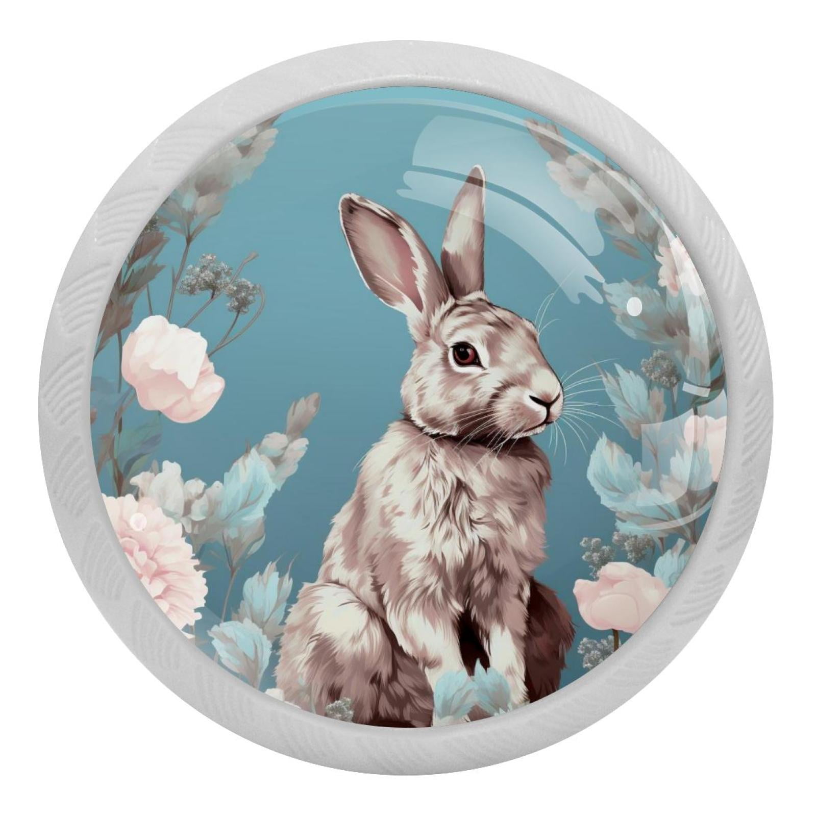 Rabbit Fluorescent Drawer Pulls with Screws - Round 4-Pack, Glow-in-the ...