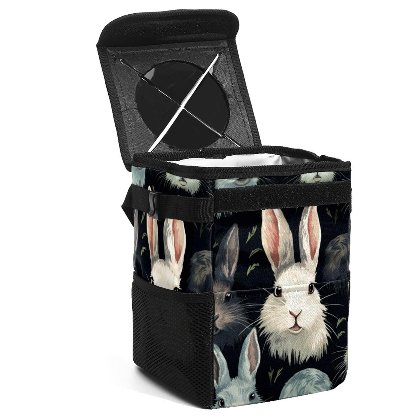 Rabbit Foldable Car Garbage Can Trash Can for Car, with Lid, Leak-Proof ...