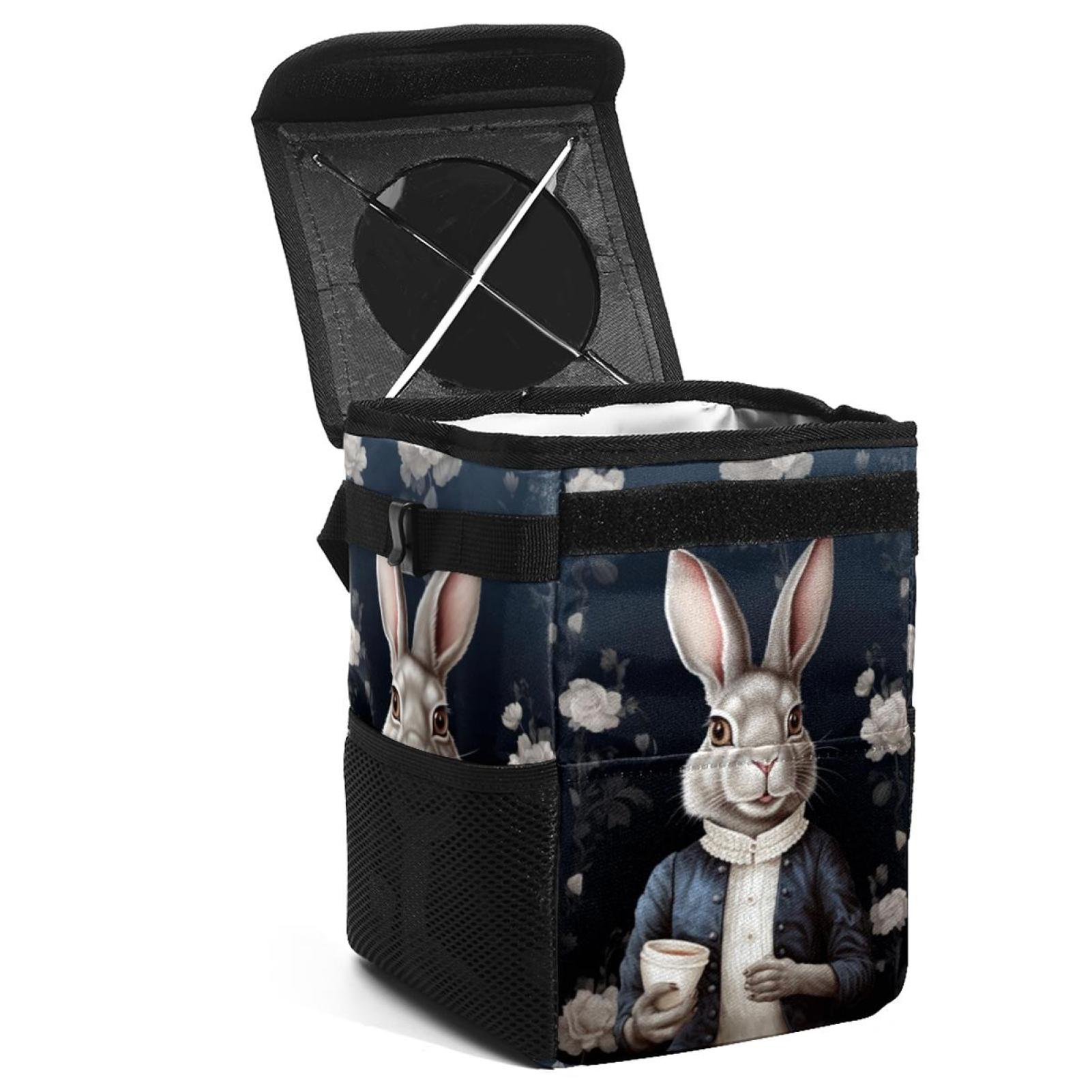 Rabbit Foldable Car Garbage Can with Lid, Leak-Proof, Hanging Storage ...