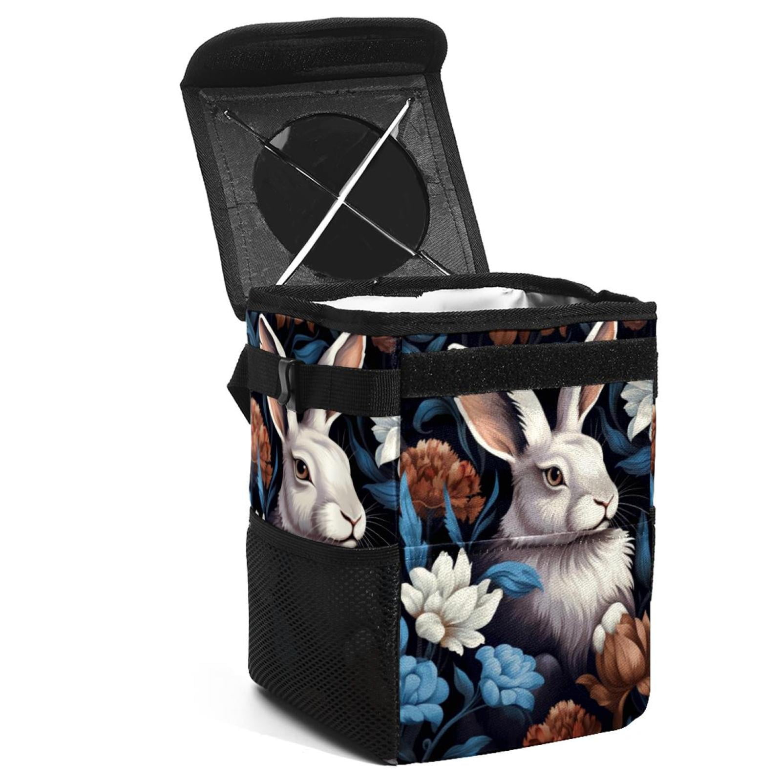Rabbit Foldable Car Garbage Can with Lid, Leak-proof, and Hanging ...