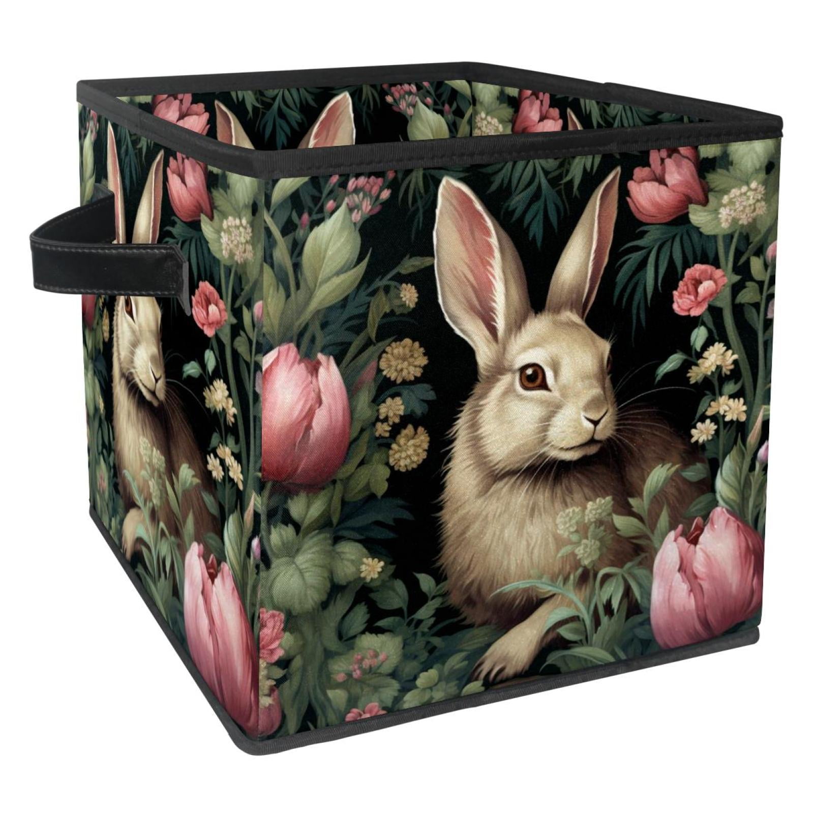 Rabbit Foldable Clothes Storage Box with Handle, 10.8"x10.5"x10.6 ...