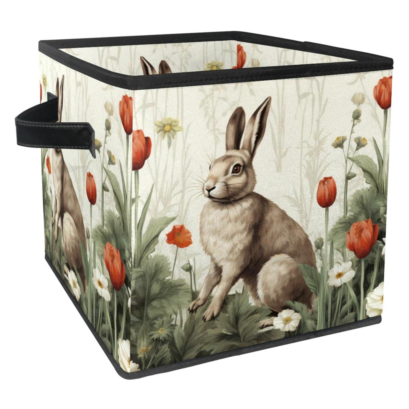 Rabbit Foldable Cube Organizer with Handle, 10.8"x10.5"x10.6", Large ...