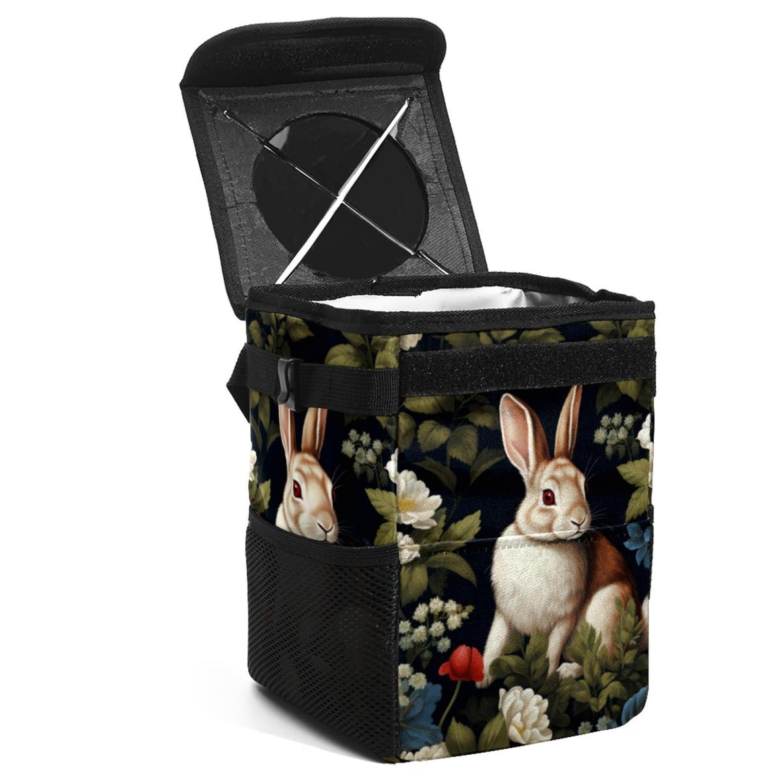 Rabbit Foldable Mini Trash Can with Lid - Leak-Proof Car Garbage Can ...