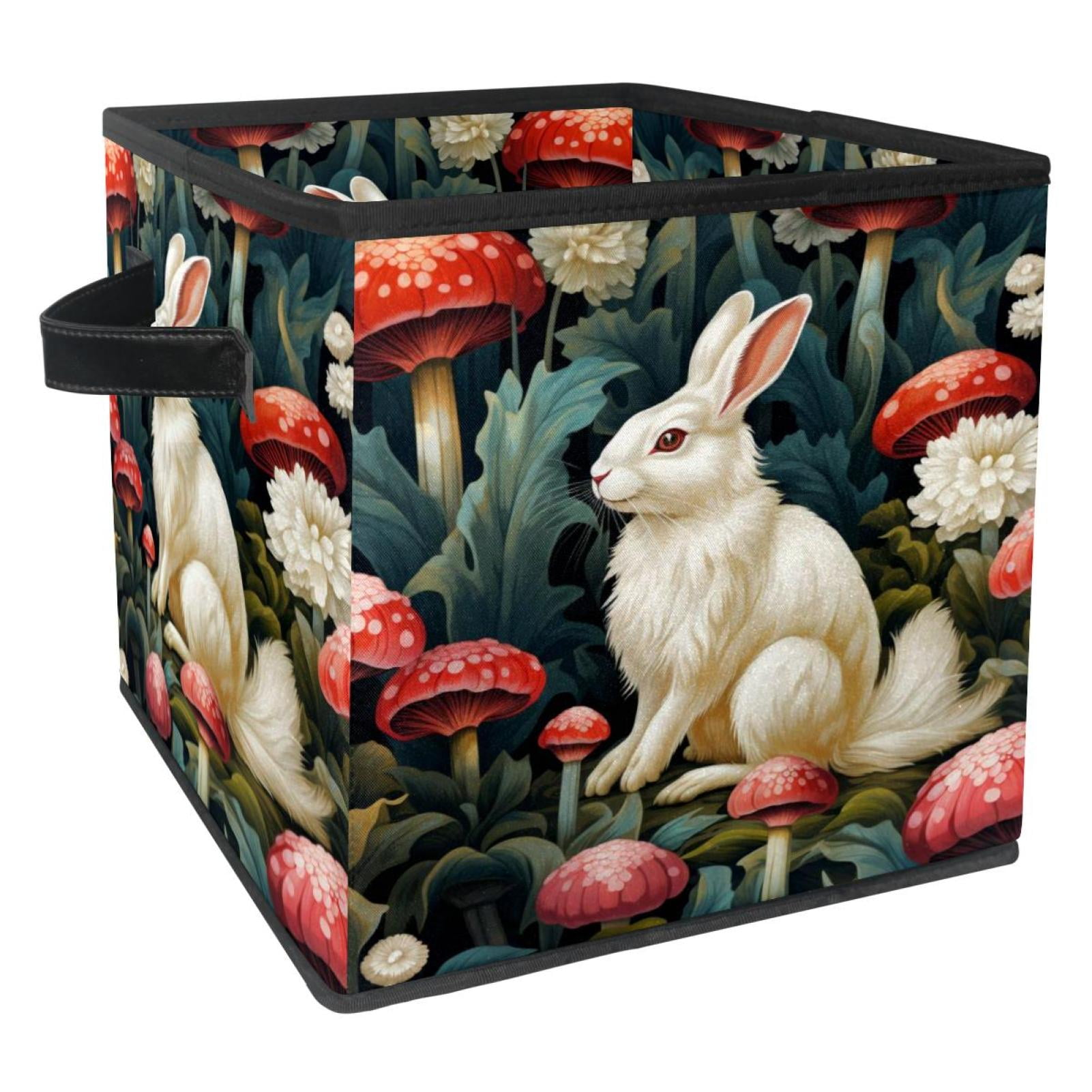 Rabbit Foldable Storage Bin with Handle, 10.8"x10.5"x10.6", Large ...