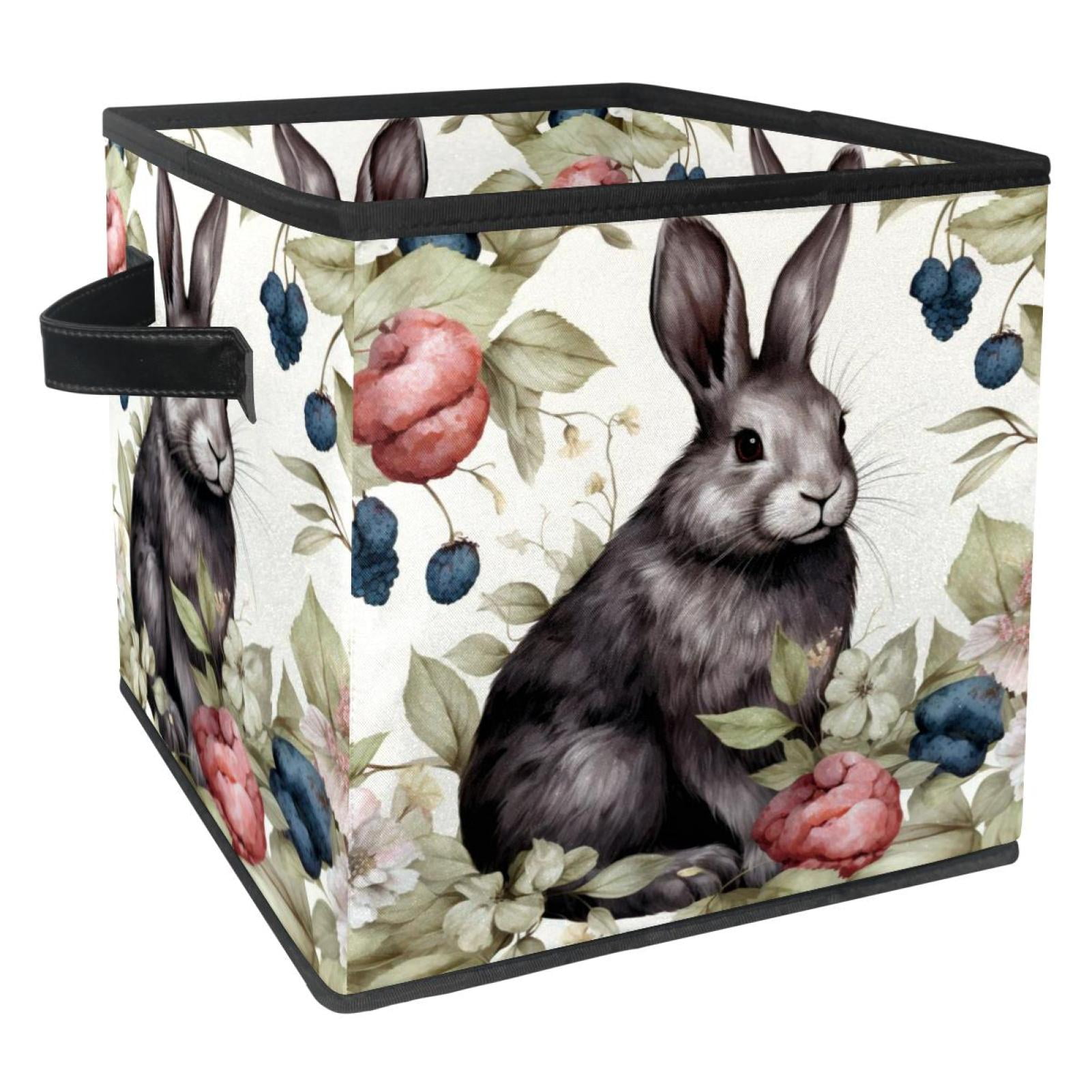 Rabbit Foldable Storage Bin with Handle, 10.8"x10.5"x10.6", Large ...