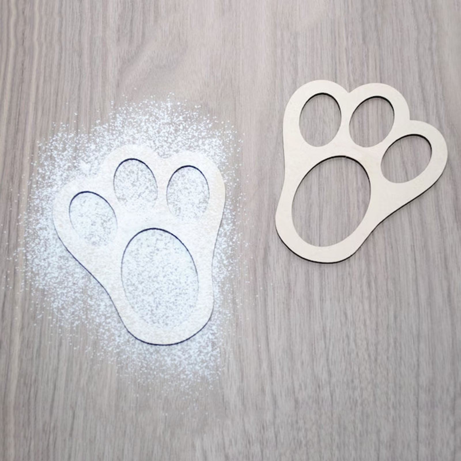 Rabbit Footprint Stencil, Explore The Animal World's Footprints, Wooden ...