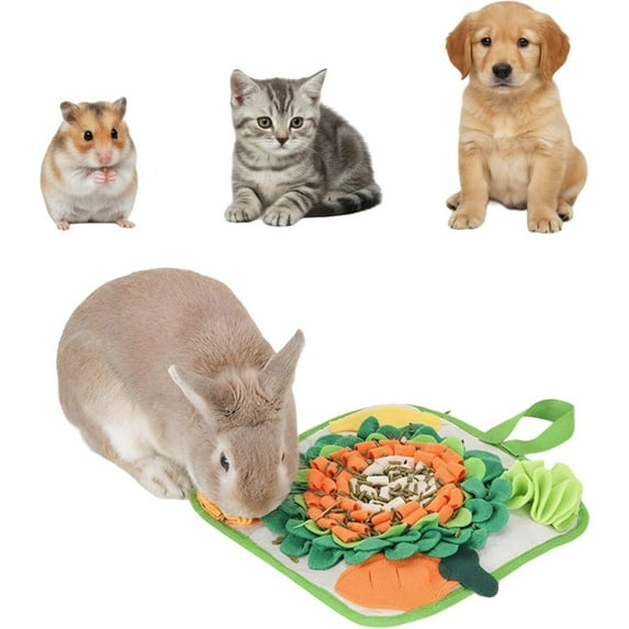 Rabbit Foraging Mat – 11.8"x11.8" Snuffle Mat for Rabbits, Bunny ...